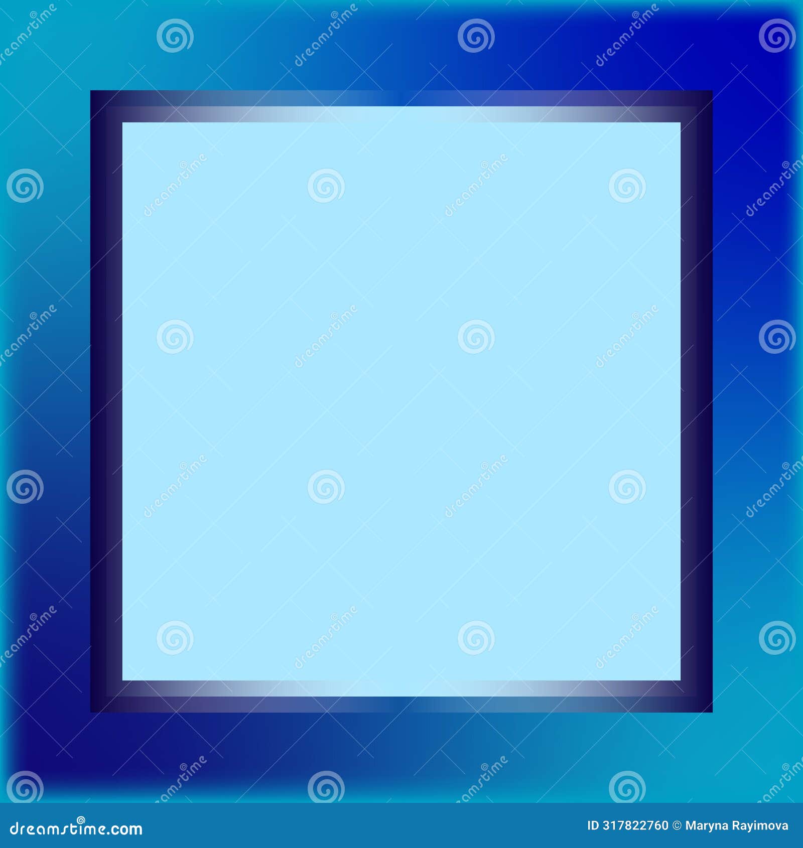 Blue-blue Mirror Frame on White Background Stock Illustration ...