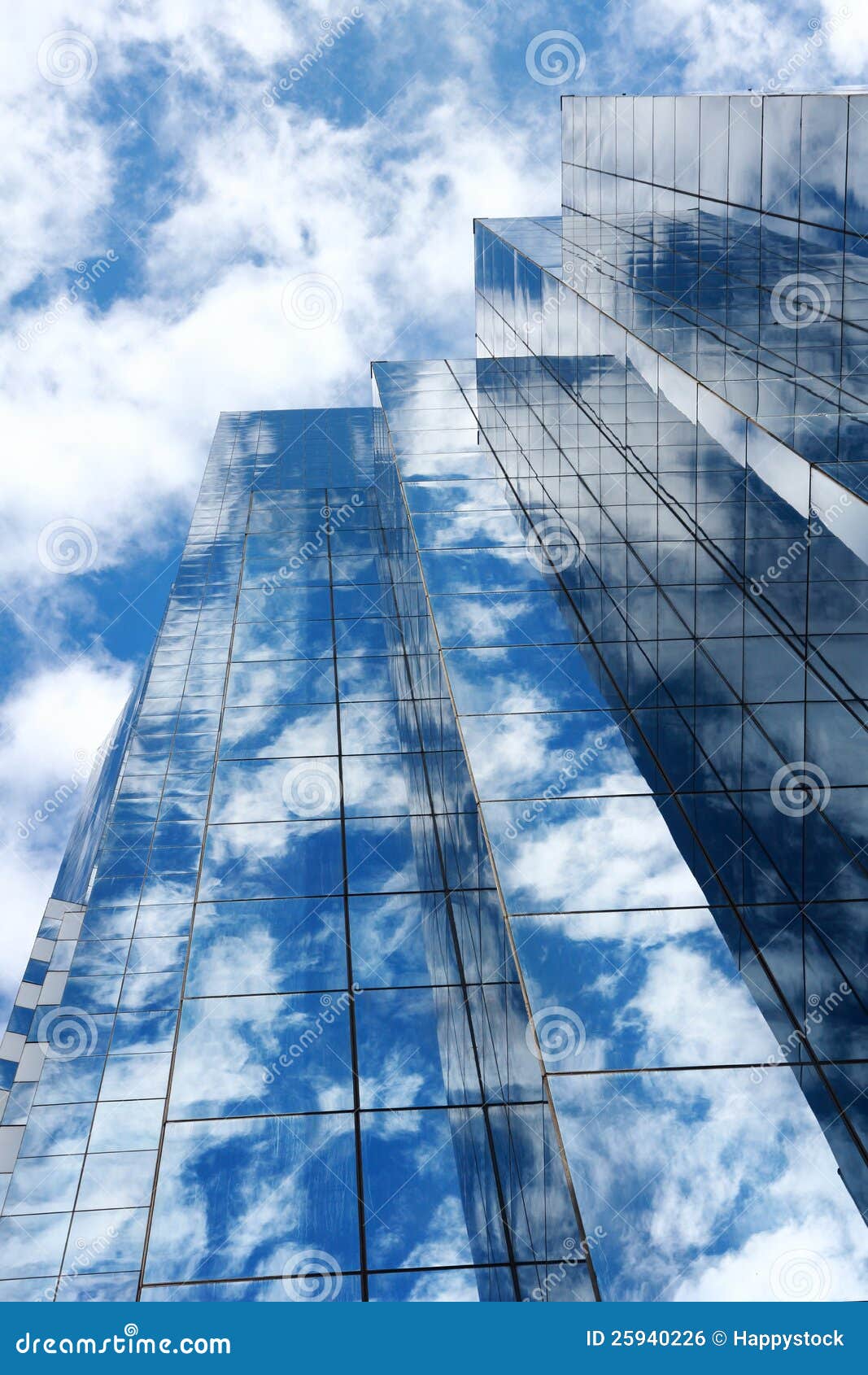 Blue Mirror Glass Building, Exterior Building Stock Photo - Image of ...