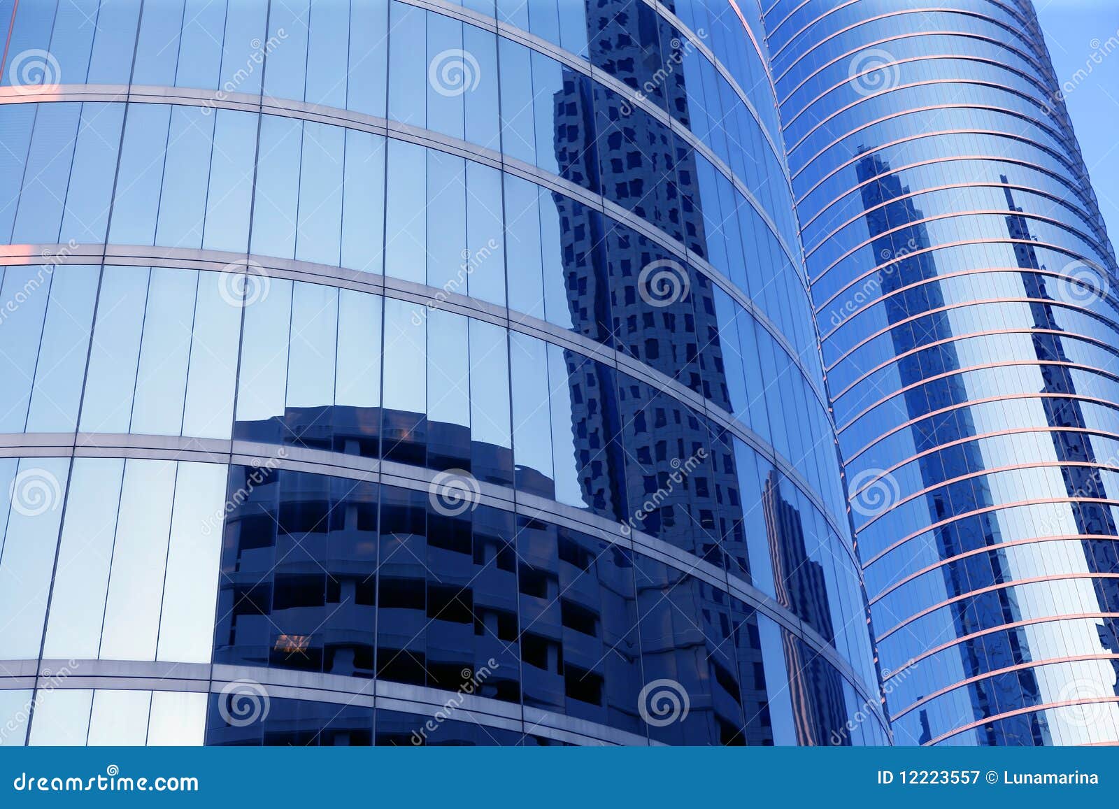 Blue Mirror Glass Facade Skyscraper Buildings Stock Image - Image of ...