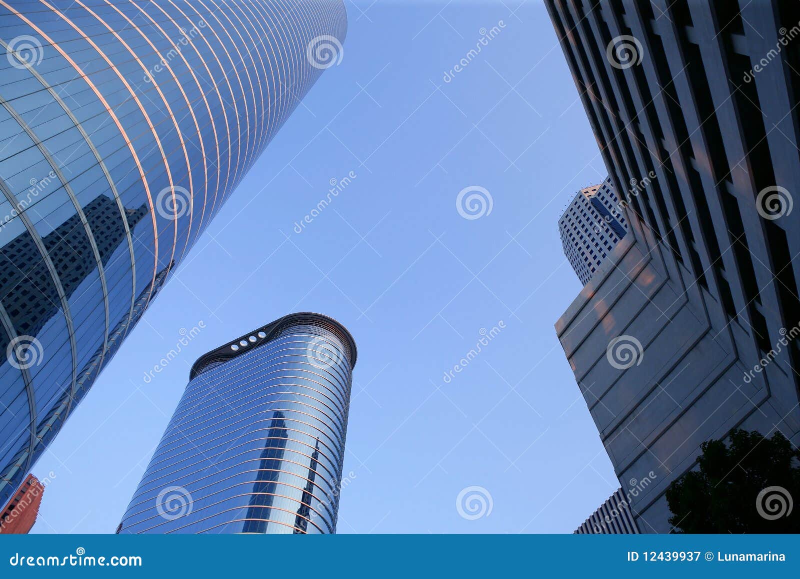 Blue Mirror Glass Facade Skyscraper Buildings Royalty-Free Stock ...