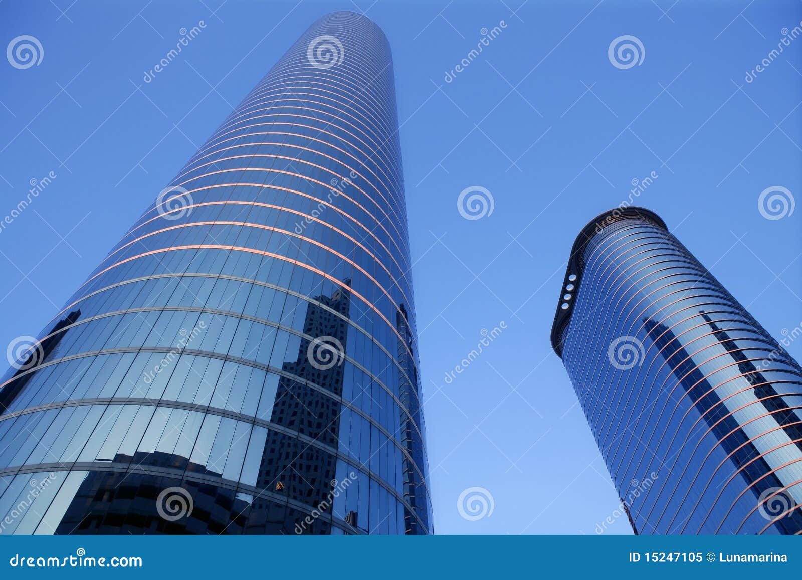 Blue Mirror Glass Facade Skyscraper Buildings Stock Image - Image of ...