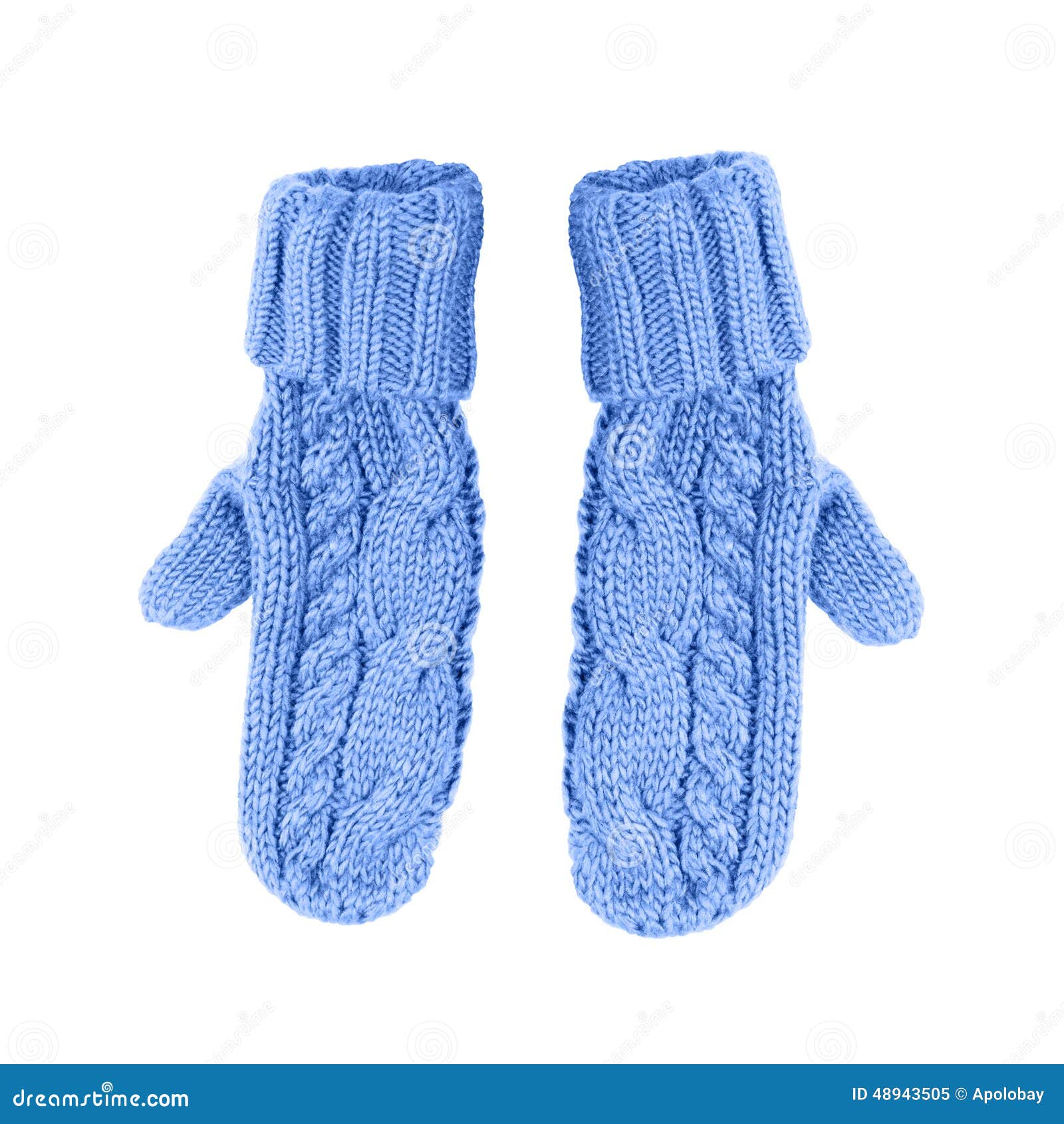 Blue Mittens on a White Background Stock Image - Image of isolate ...