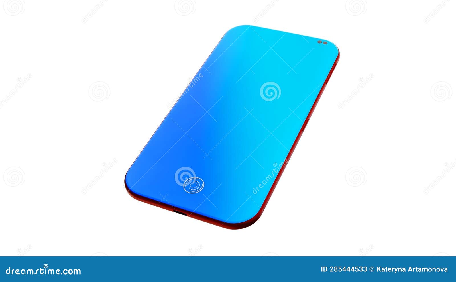 Blue Mobile Phone Icon. 3D Render. Isolated on White Background. Stock ...