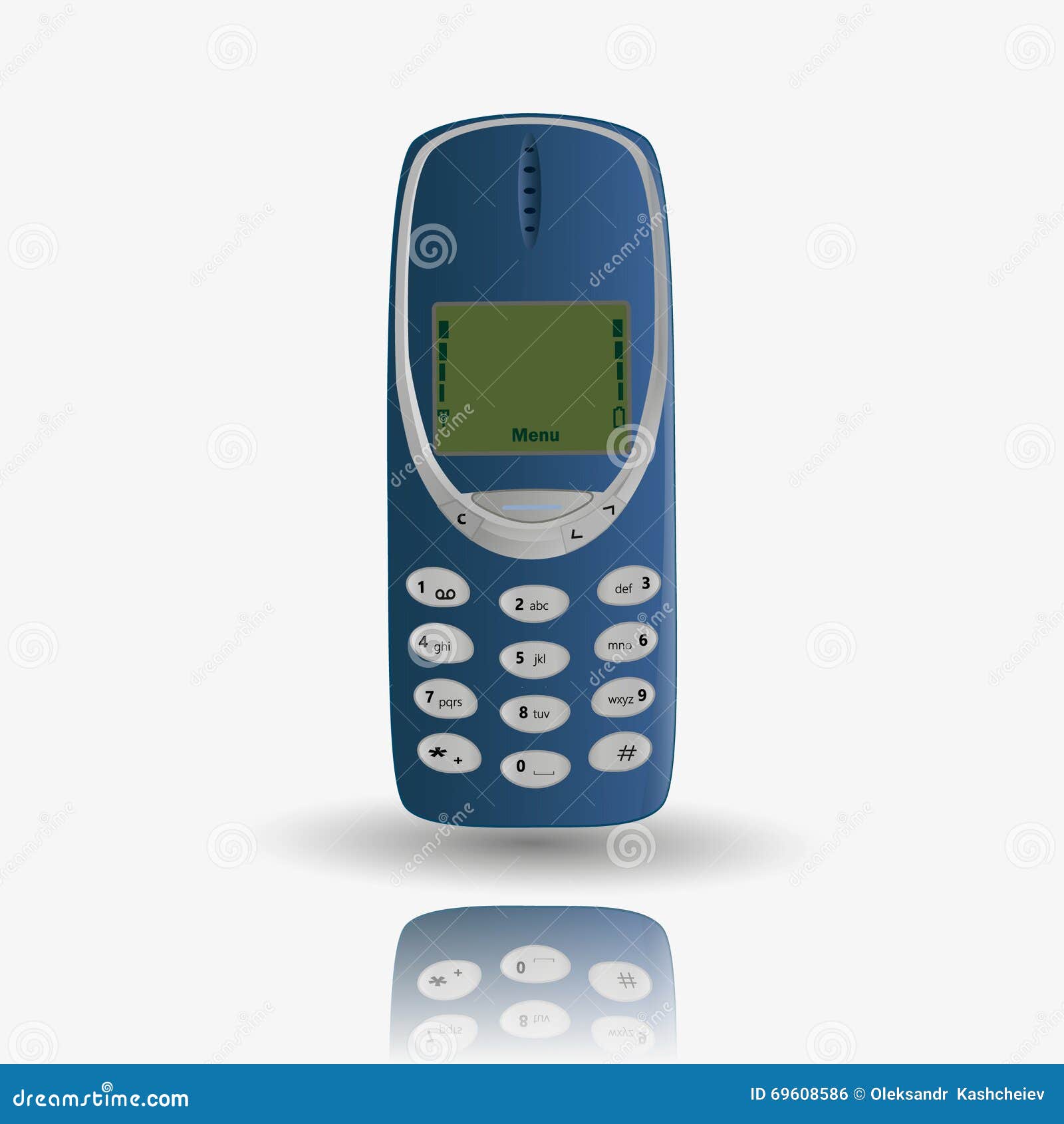 Blue Mobile Phone in White Background Stock Illustration - Illustration ...