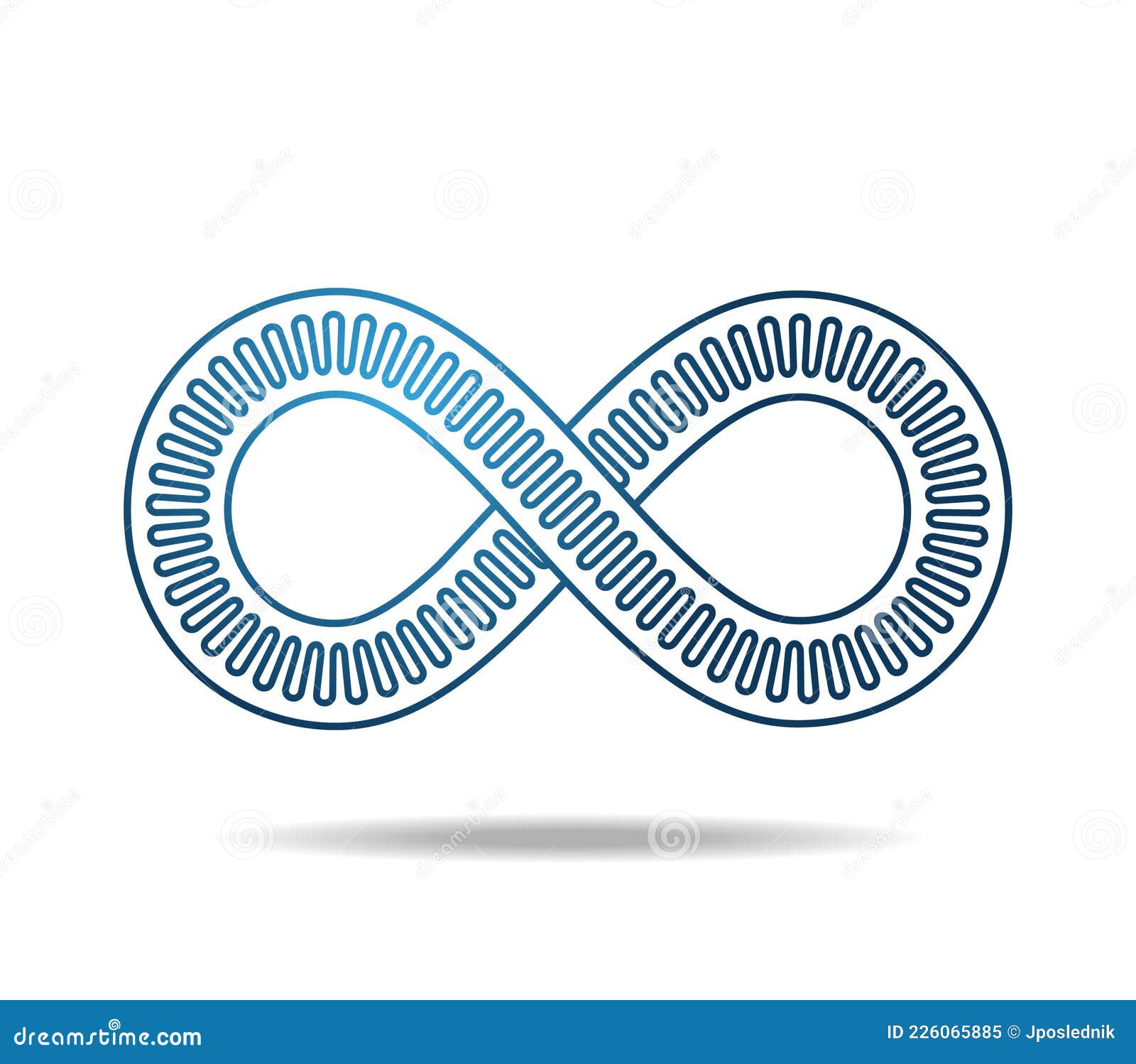 Blue Mobius Loop Reminiscent Of Horror Movies. Untidy Infinity Symbol ...