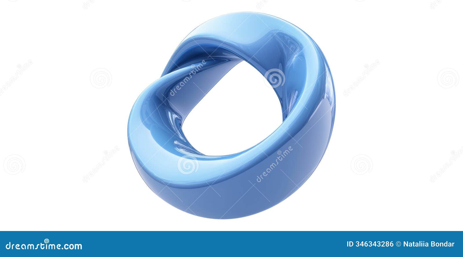 Blue Mobius Loop Made Of Three Lines, Inner One Undulating. The Sign Of ...