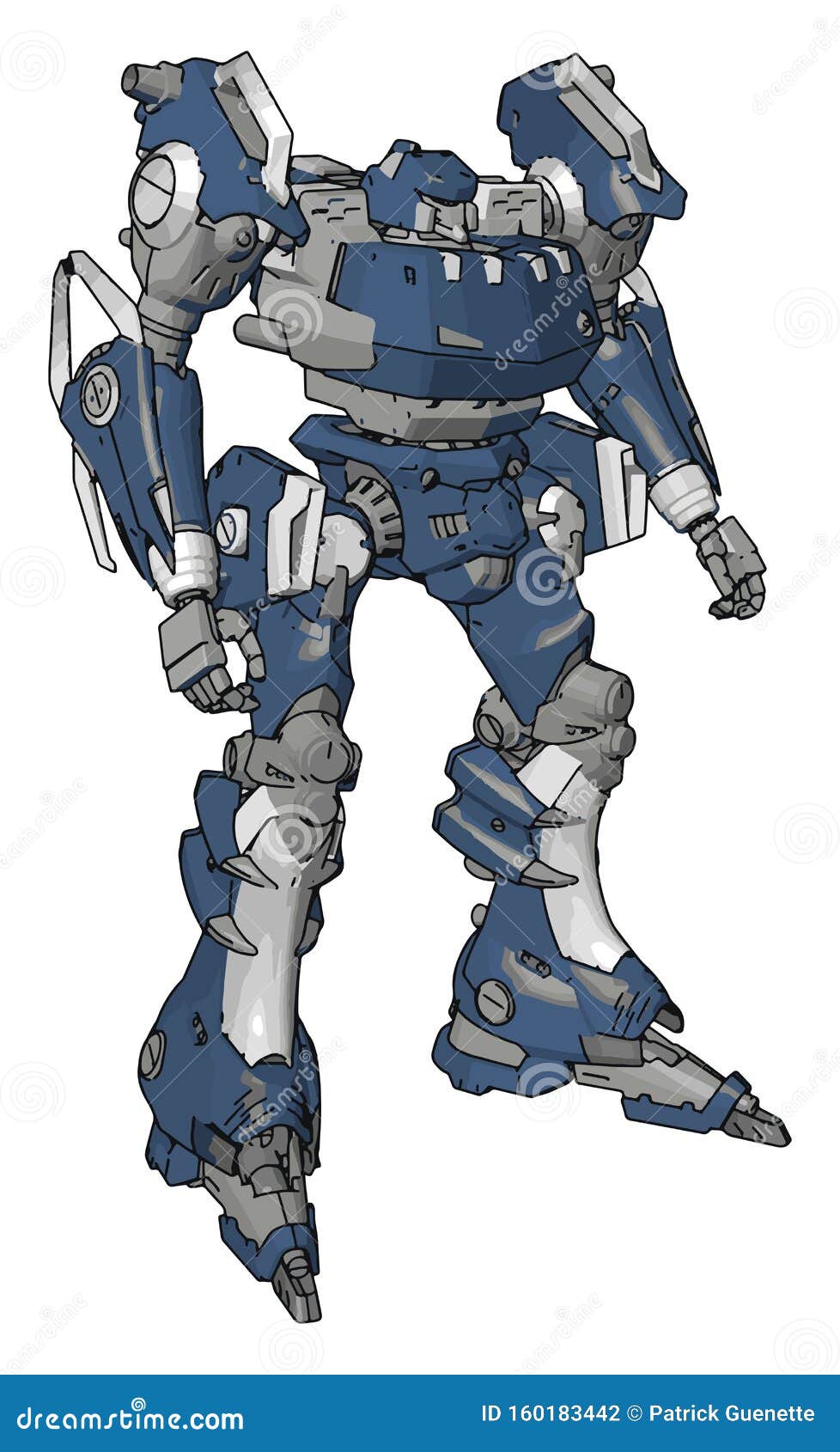 Blue Model of Robot, Illustration, Vector Stock Vector - Illustration ...