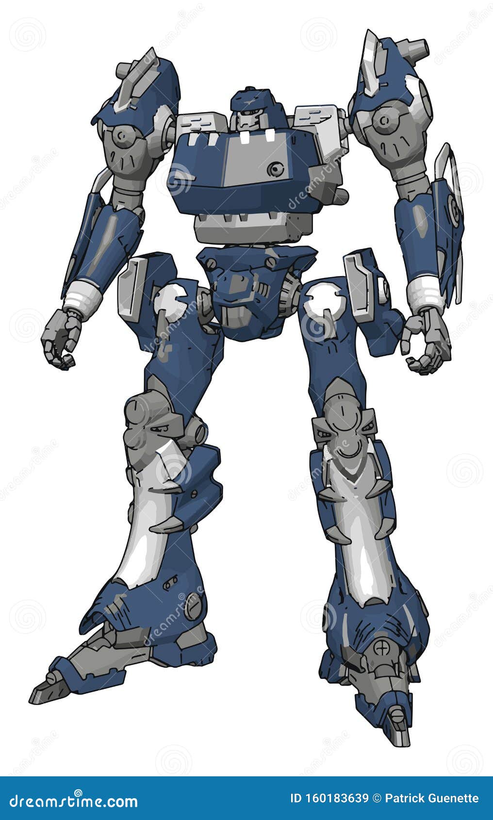 Blue Model of Robot, Illustration, Vector Stock Vector - Illustration ...