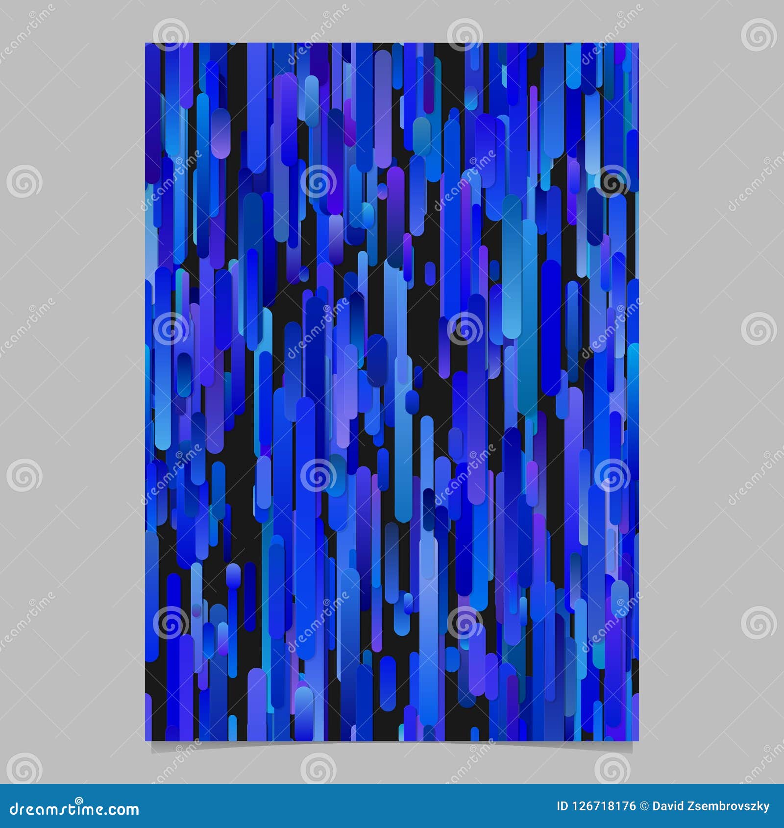 Blue Modern Abstract Gradient Vertical Rounded Stripe Pattern Poster ...