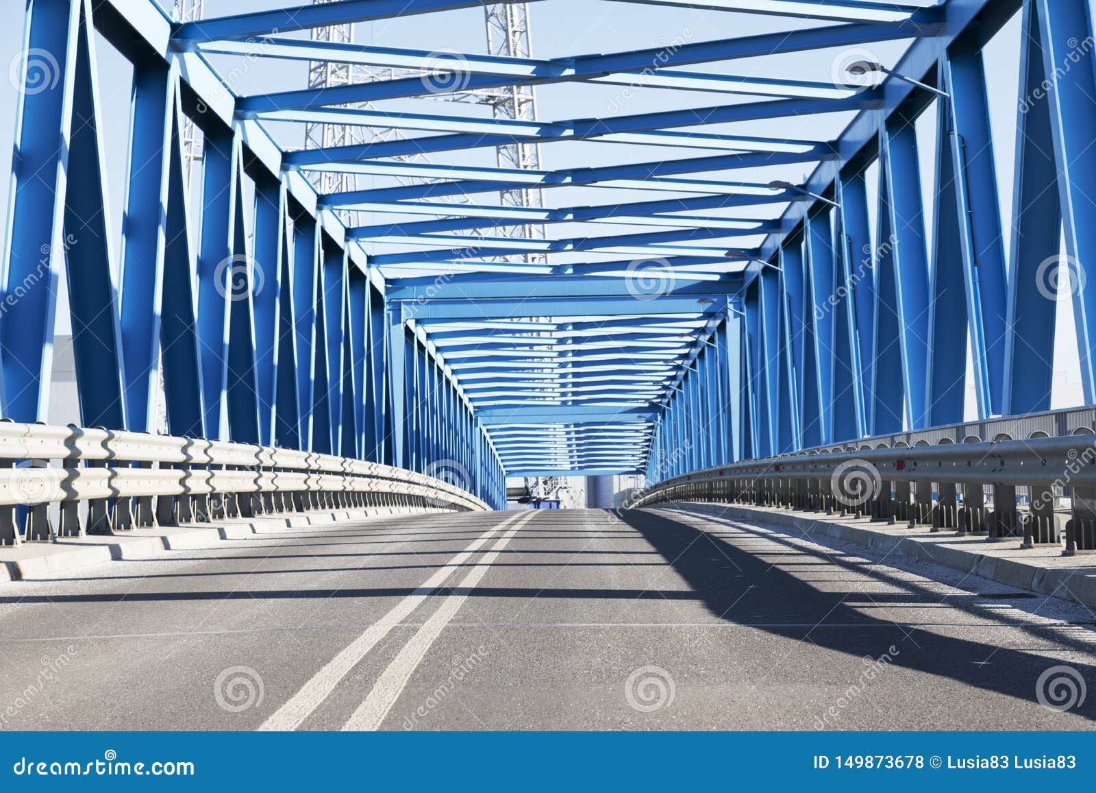 Modern Bridge Construction and Road Going through the Bridge Stock ...