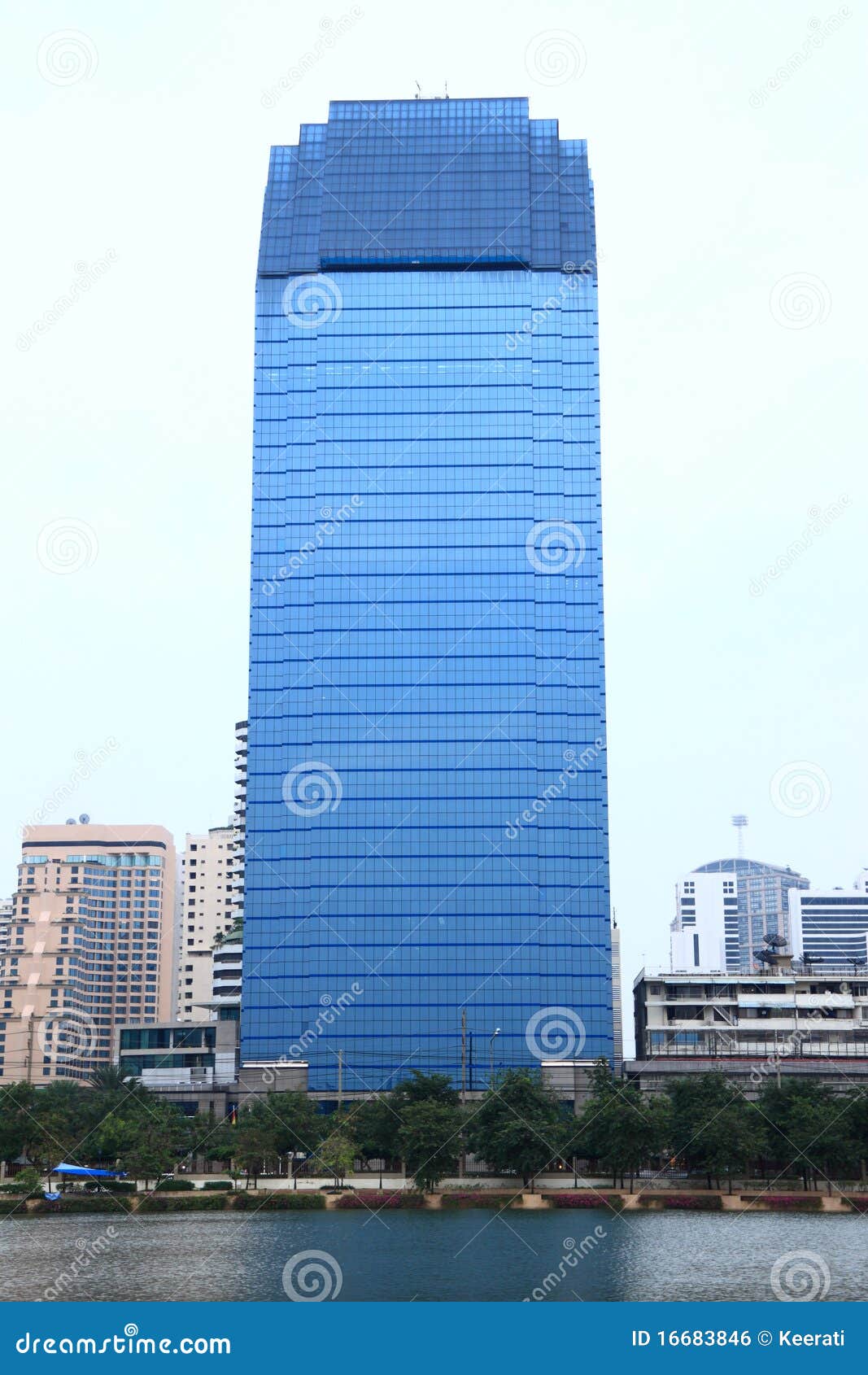 Blue modern building stock photo. Image of office, apartment - 16683846