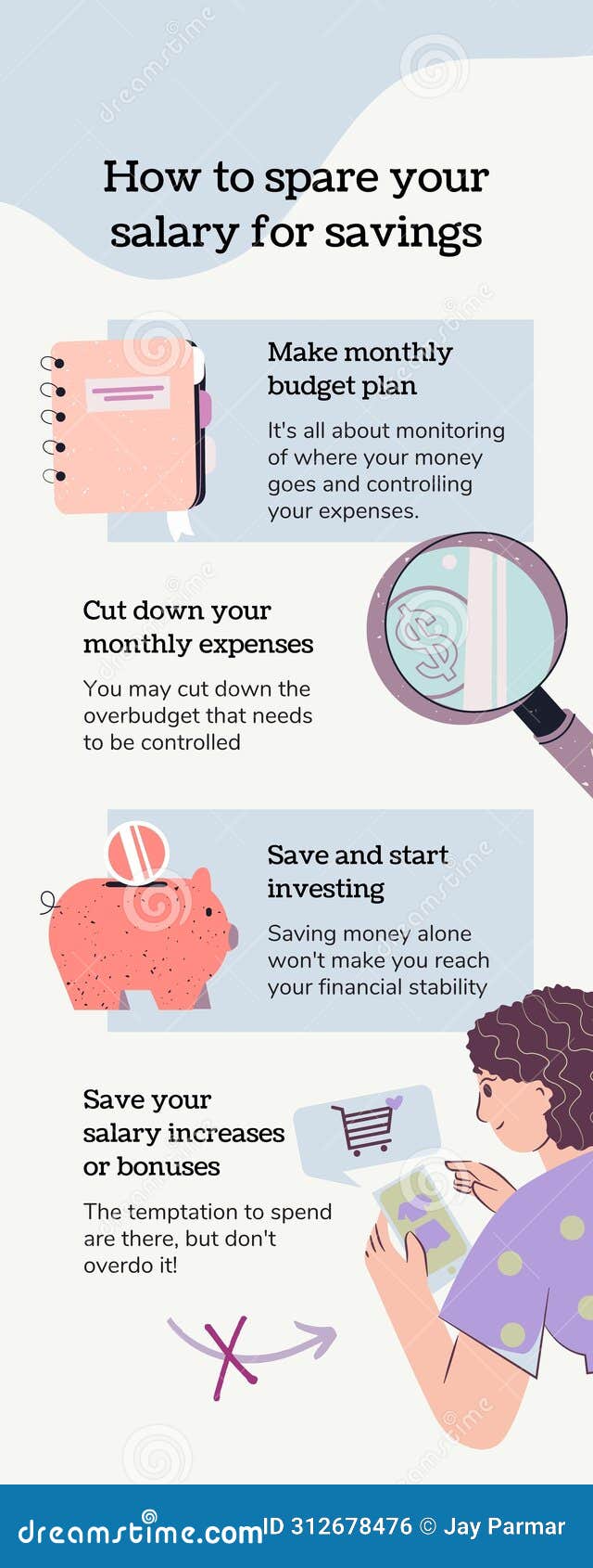 Blue Modern Illustration Salary Management Infographic Stock ...