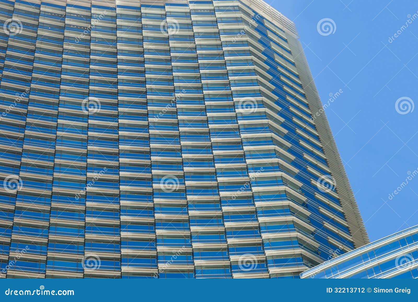 Blue Modern Office Building Stock Photo - Image of tower, architecture ...