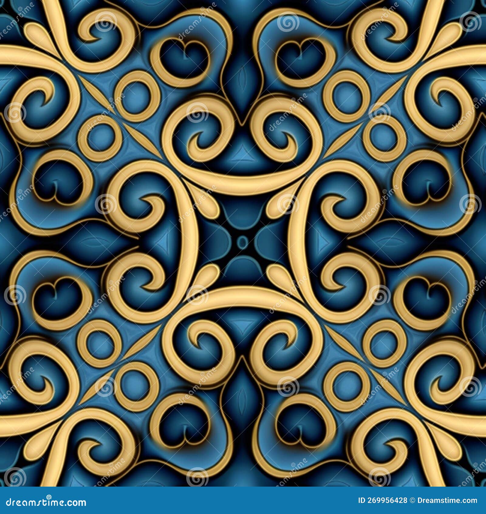 Blue Modern Pattern in Graphic Design Stock Illustration - Illustration ...