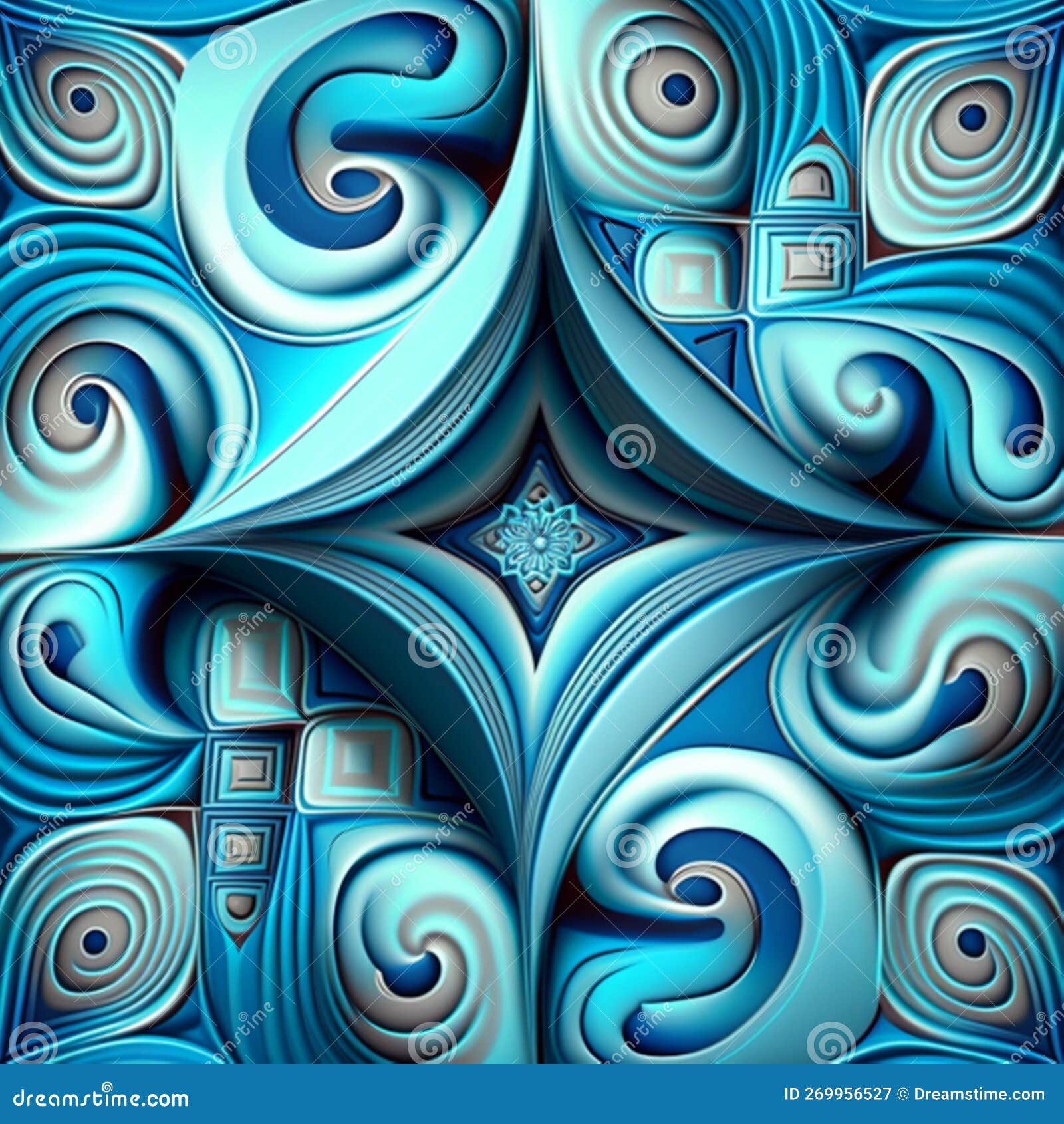Blue Modern Pattern in Graphic Design Stock Illustration - Illustration ...