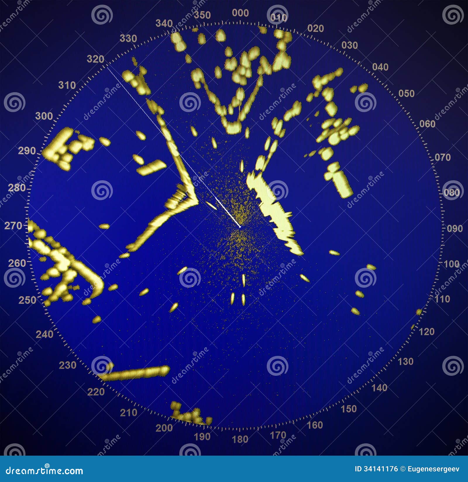 Blue Modern Ship Radar Screen Stock Photo - Image of modern, scale ...