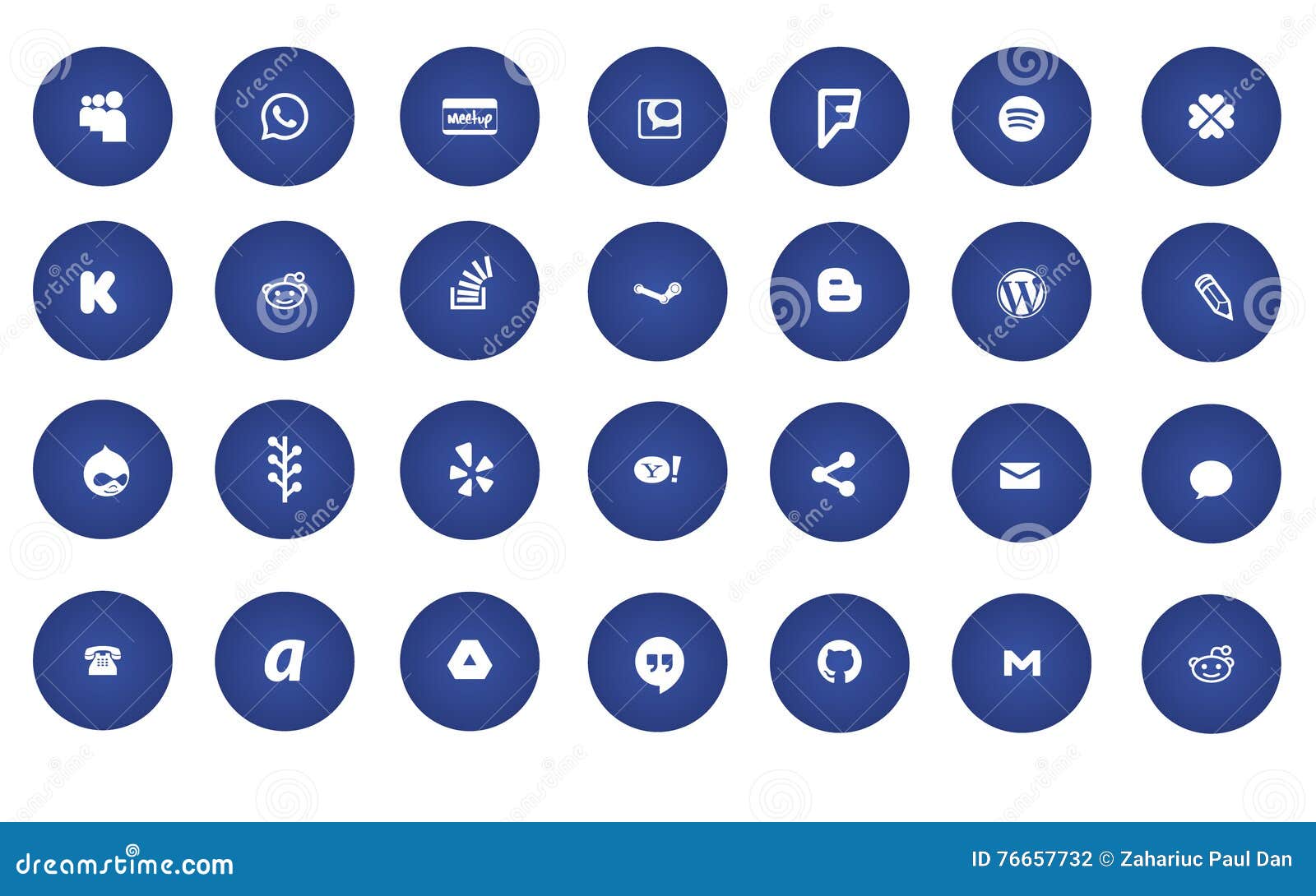 Modern Media Icons In Clouds Collection. Modern Social Media Icons ...