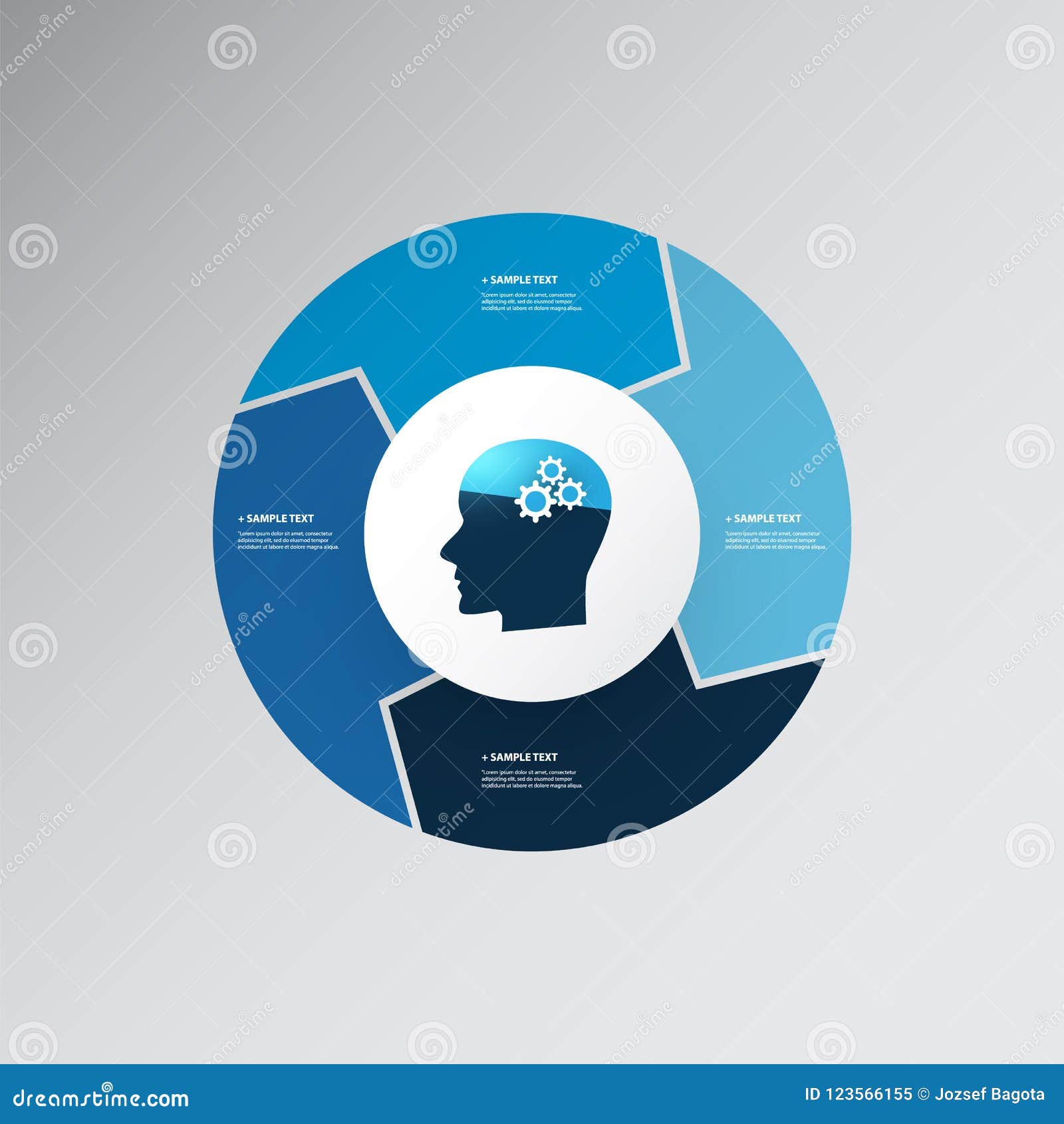 Blue Modern Style Infographics Design with AI Concept - Pie Chart Stock ...