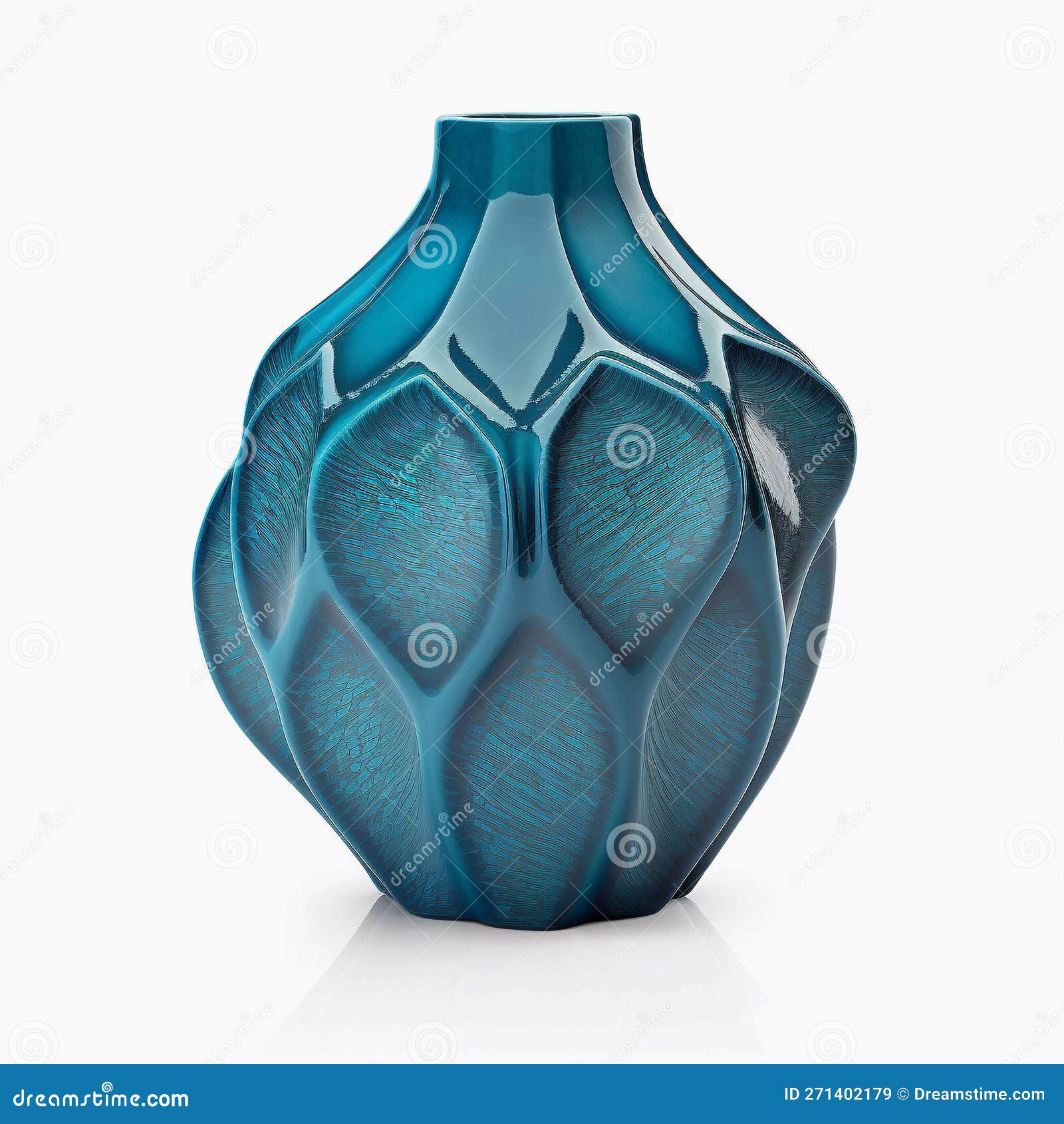 Blue Modern Vase Isolated on White Background Stock Illustration ...