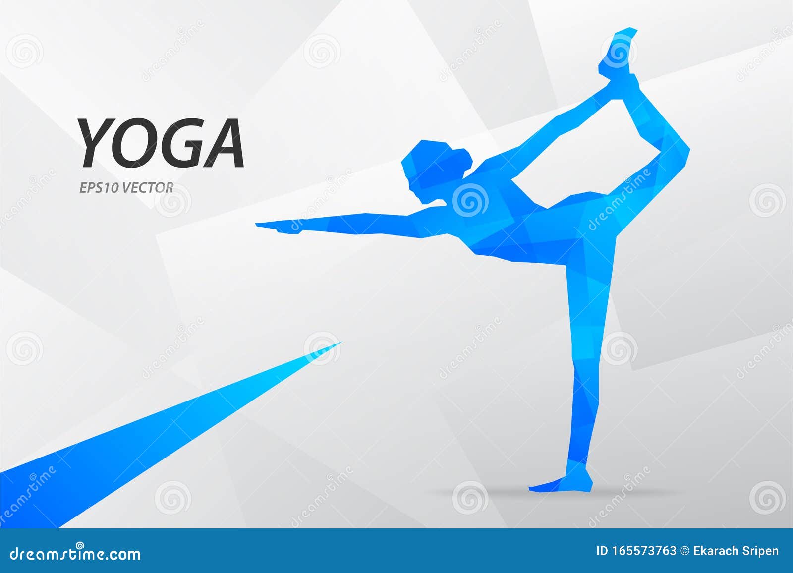 Blue Modern Vector Graphic Yoga on Abstract Background Stock Vector ...