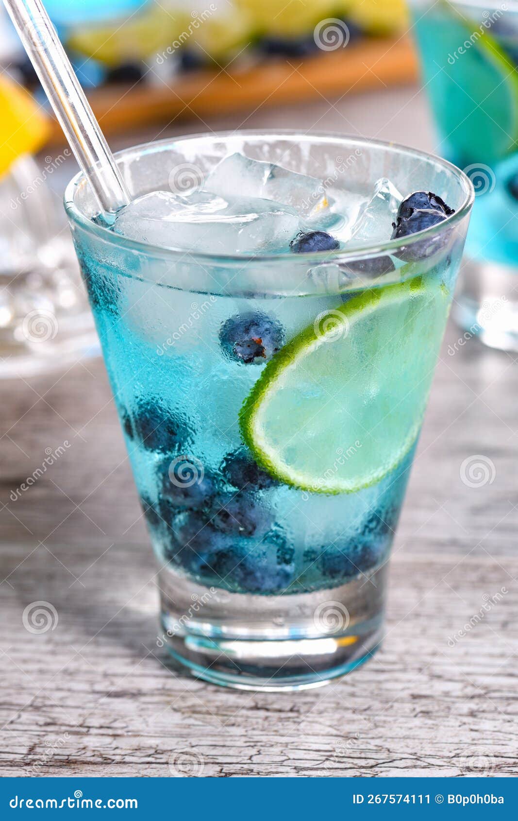 Blue Mojito Blue Curacao stock image. Image of gourmet - 267574111