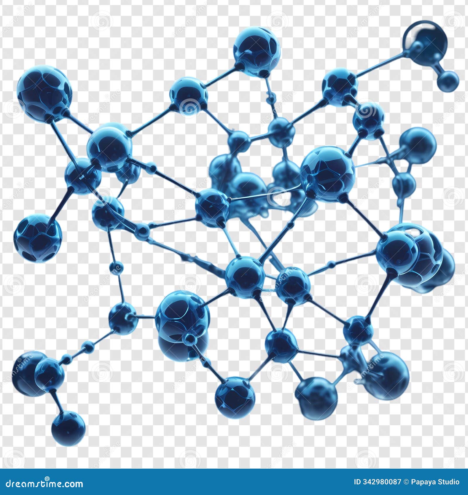 Blue Molecular Structure Network on Transparent Background Stock ...