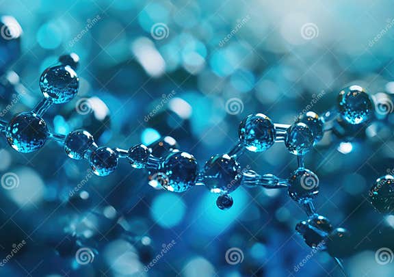 Blue Molecular Structure in Science Concept Stock Illustration ...