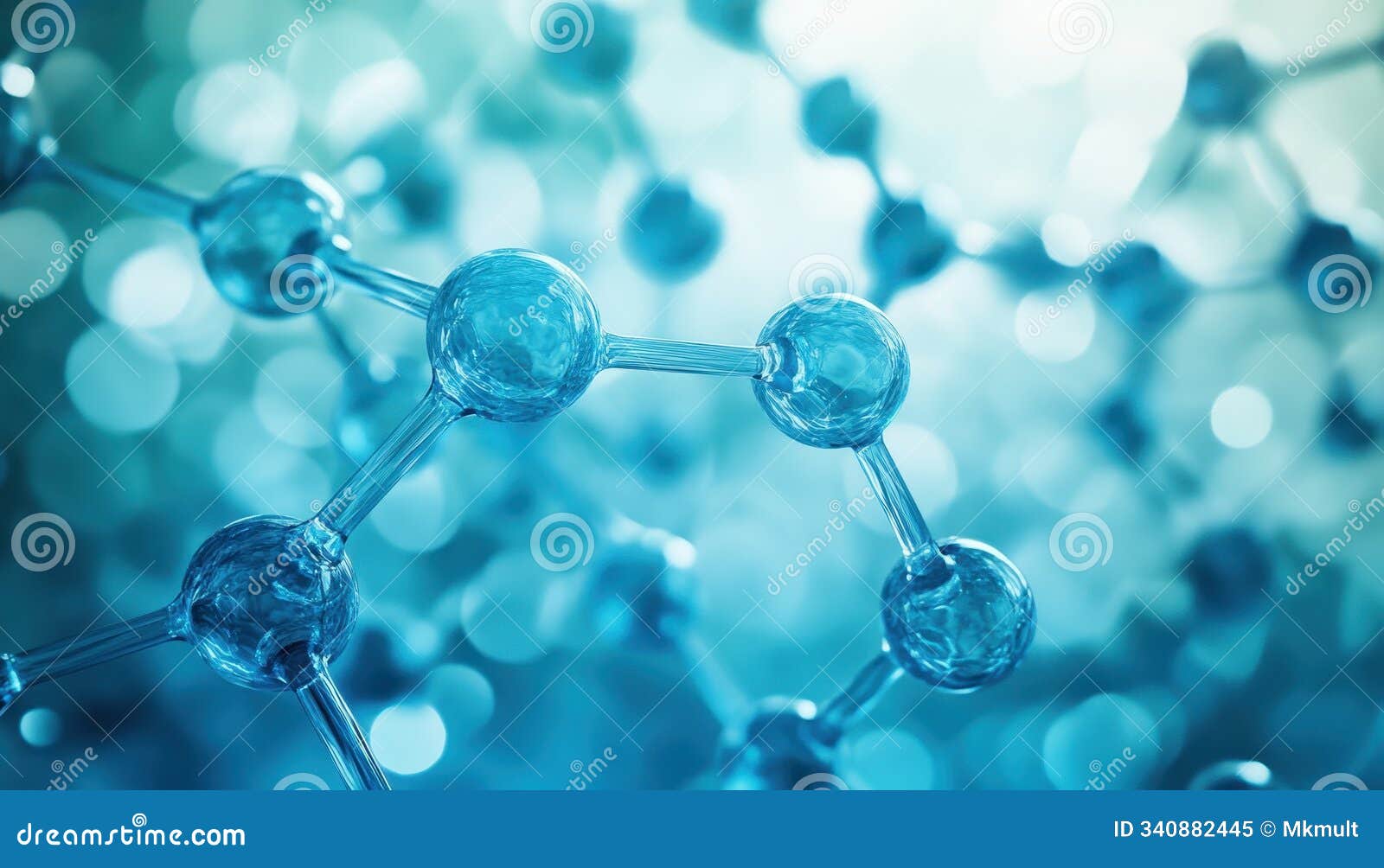 Molecular Atom Model On Light Grey Background. Chemical Structure ...