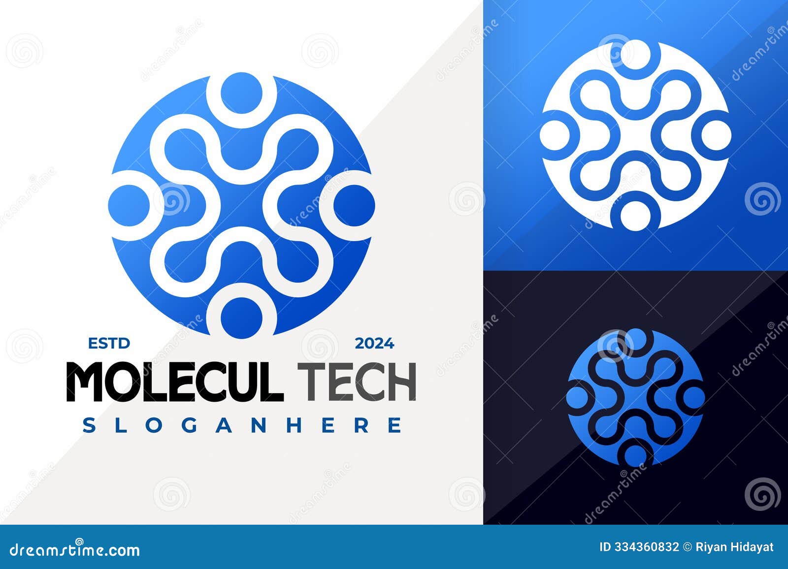 Blue Molecule Connect Logo Icon Vector Design. Creative Simple Logos ...