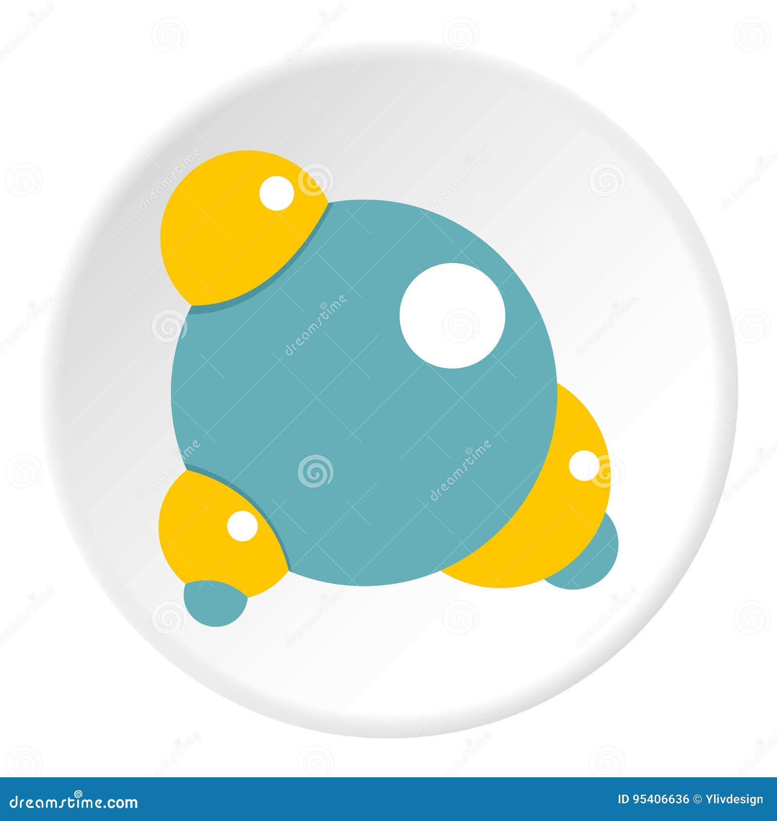 Blue molecule icon circle stock vector. Illustration of atomic - 95406636