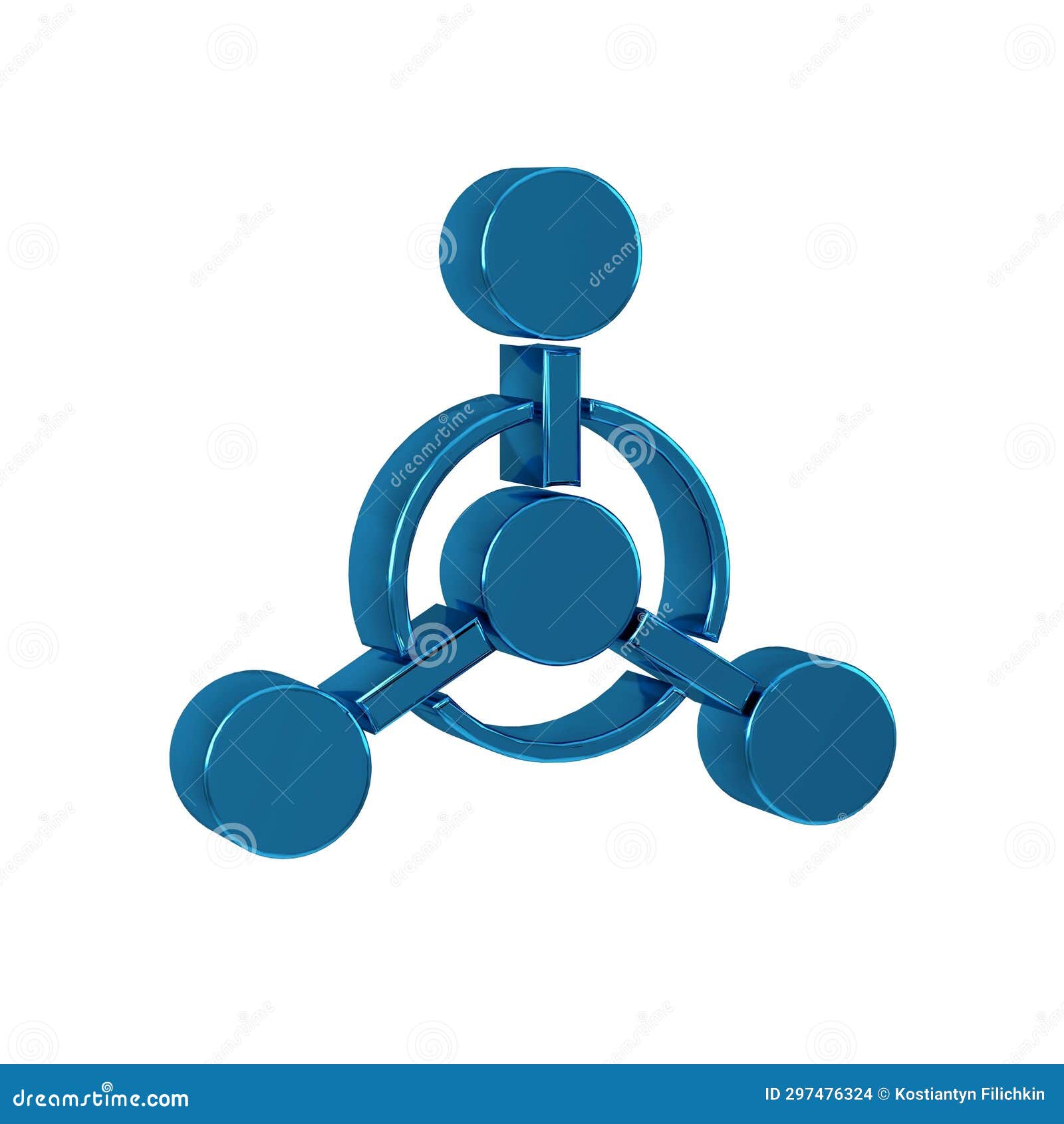 Blue Molecule Icon Isolated on Transparent Background. Structure of ...