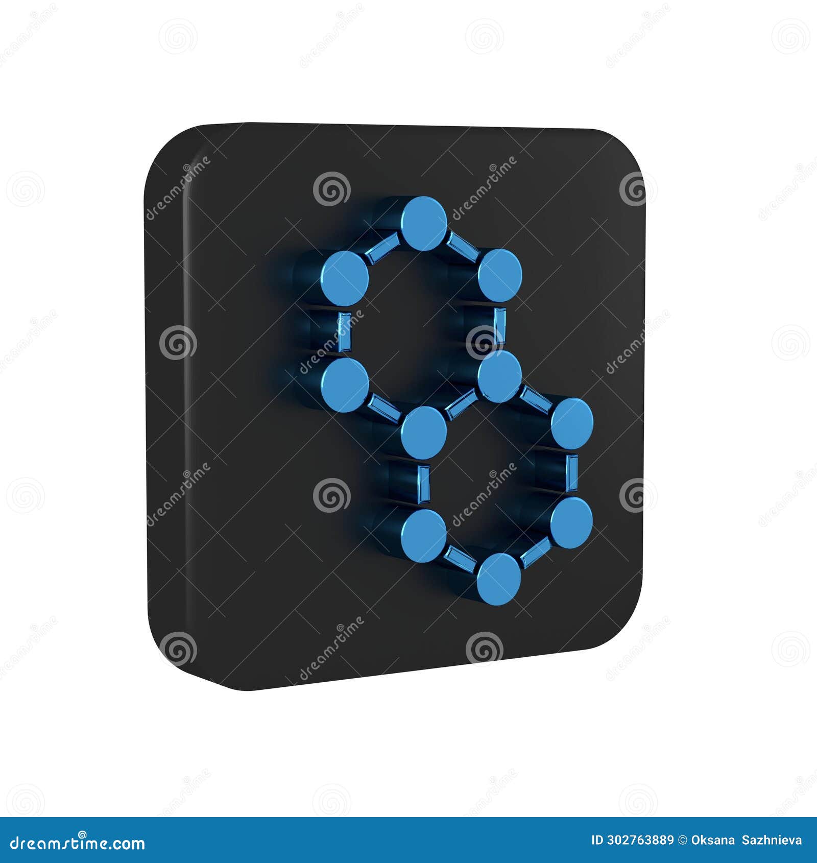 Blue Molecule Icon Isolated on Transparent Background. Structure of ...