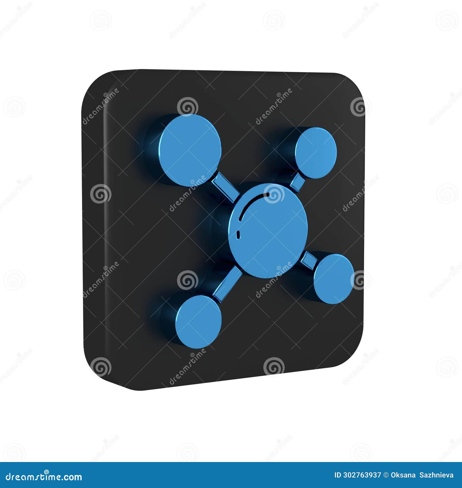 Blue Molecule Icon Isolated on Transparent Background. Structure of ...