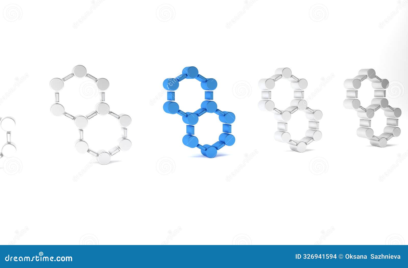 Blue Molecule Icon Isolated on White Background. Structure of Molecules ...