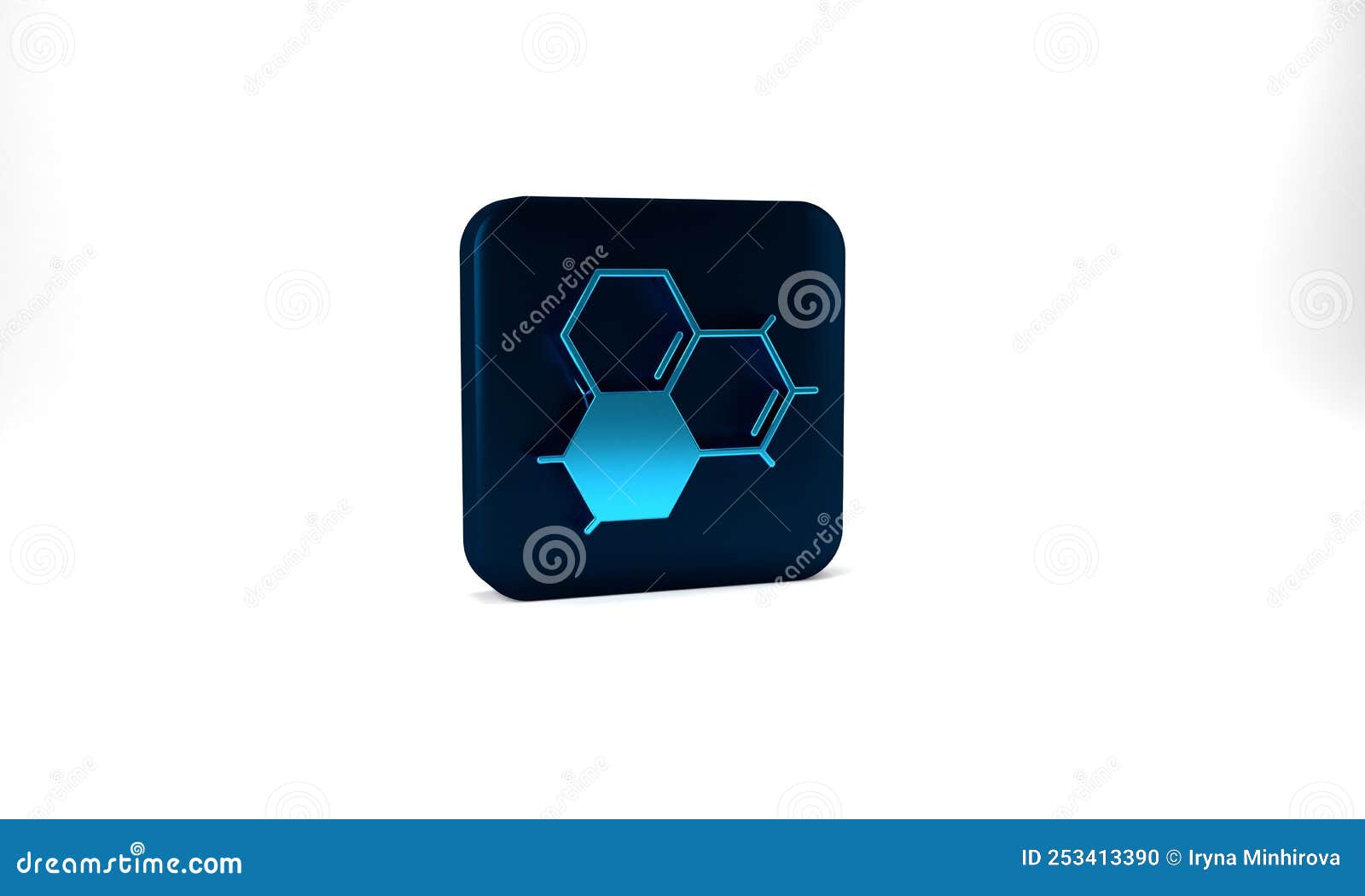 Blue Molecule Oil Icon Isolated on Grey Background. Structure of ...