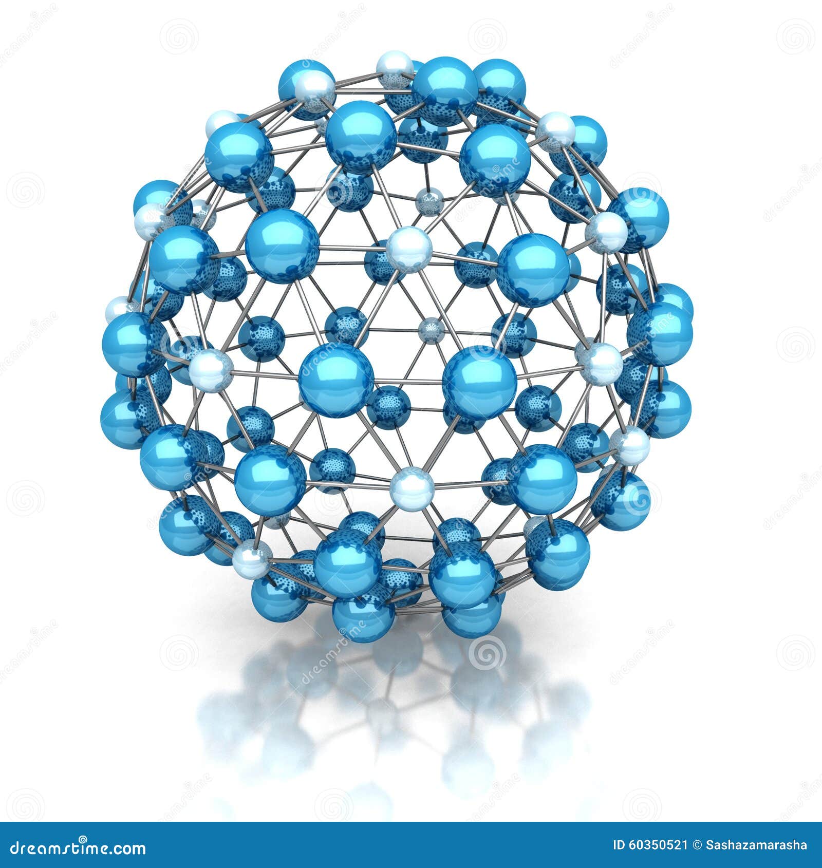 Blue Molecule Structure on White Background Stock Illustration ...