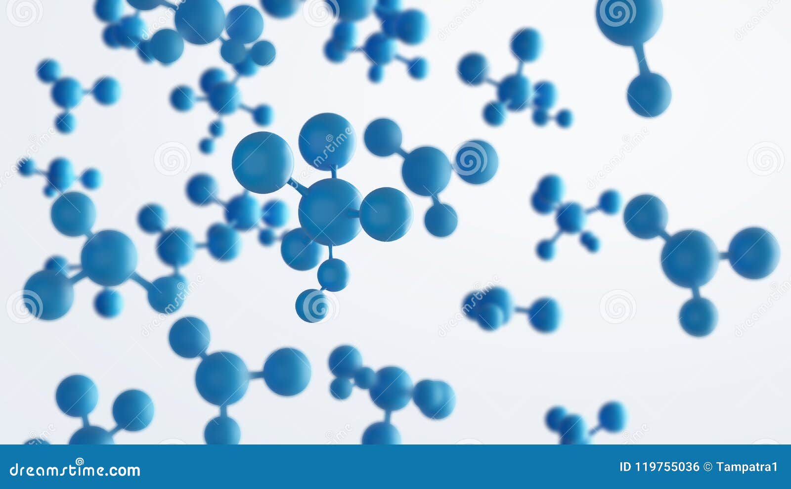 Blue Molecules or Atom Isolated on White Background. Abstract Stock ...