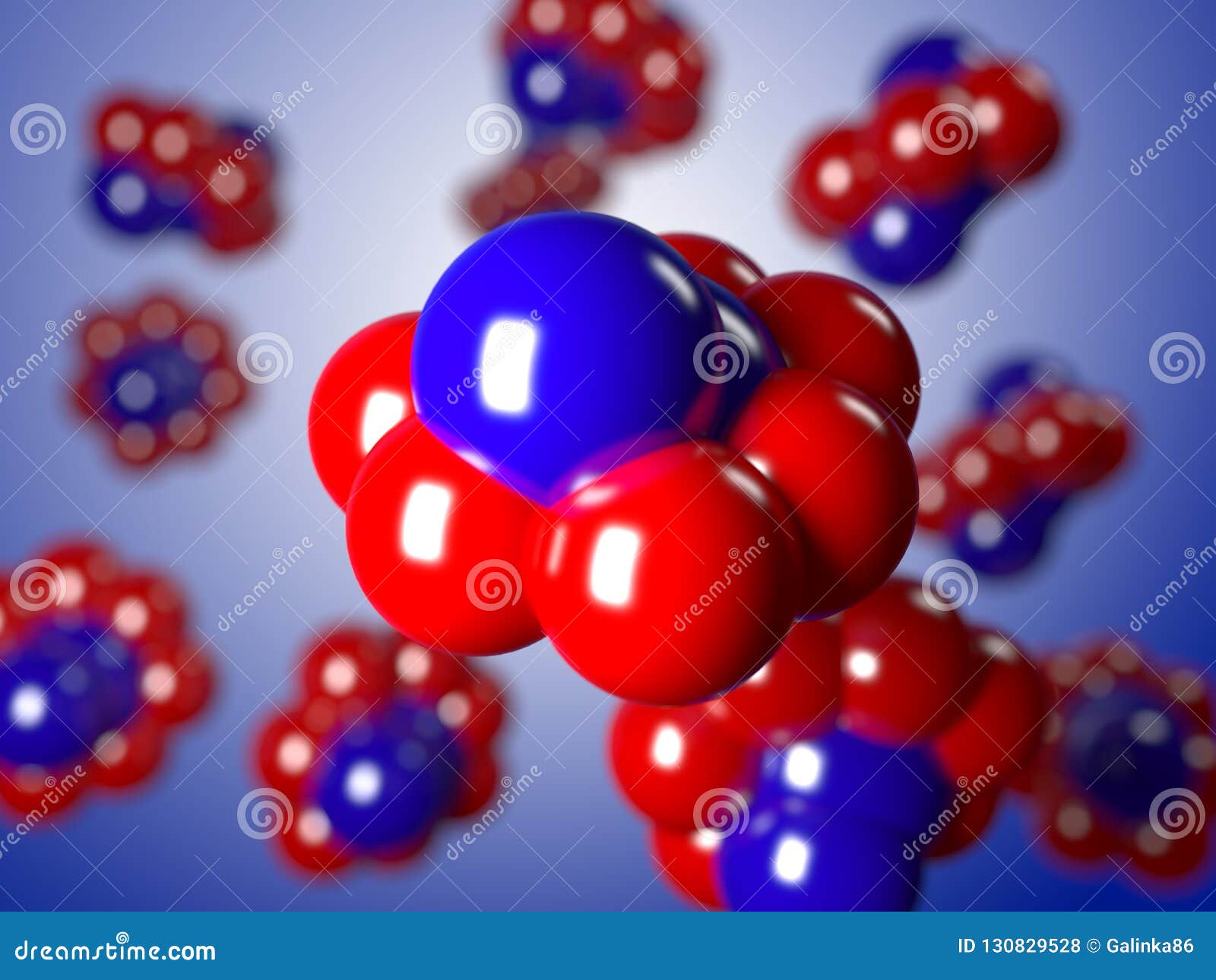 Blue Molecules of Atoms, Isolated on a White Background Stock ...