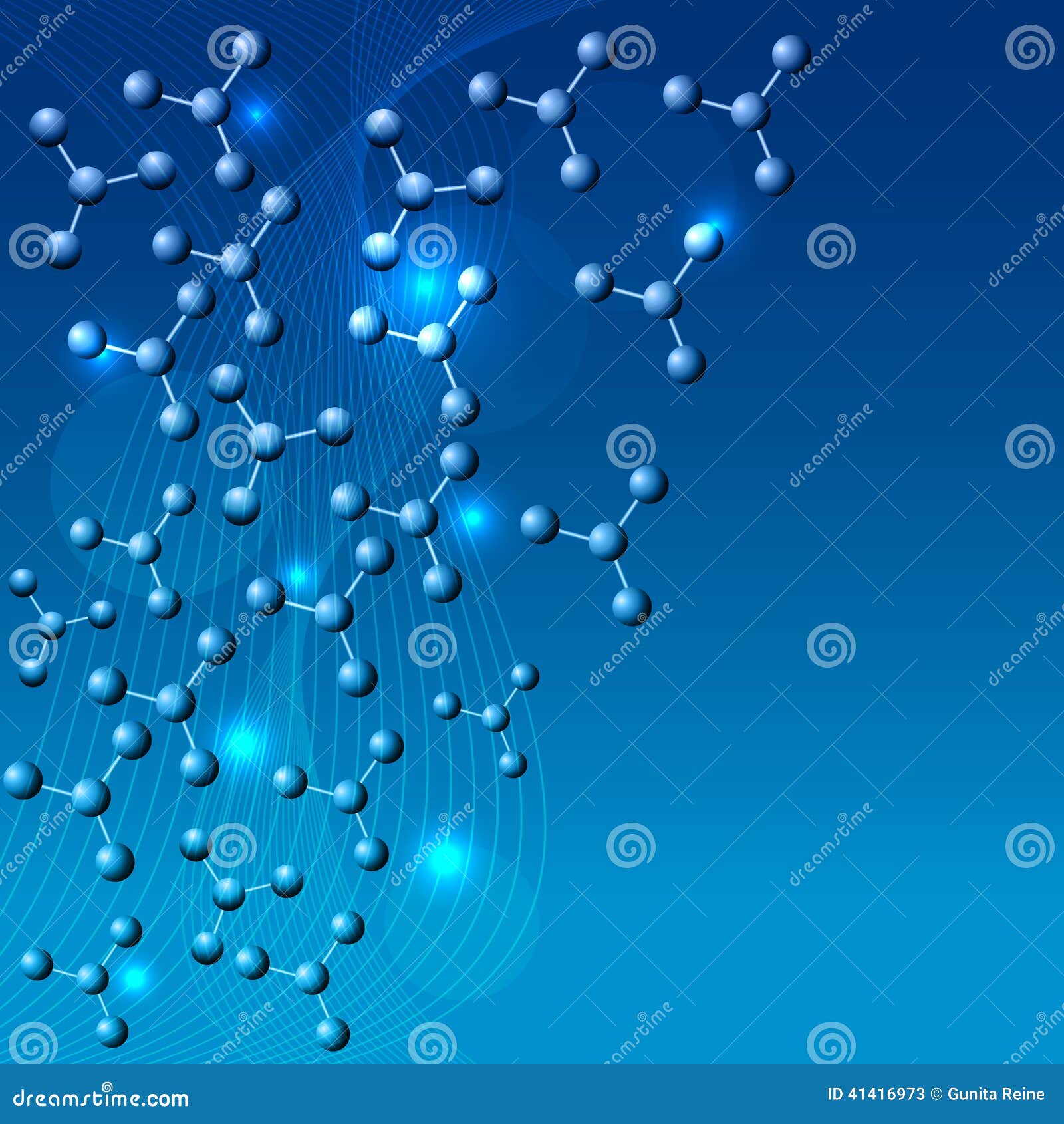 Blue Molecules Texture Seamless Pattern Background Vector Illustration ...