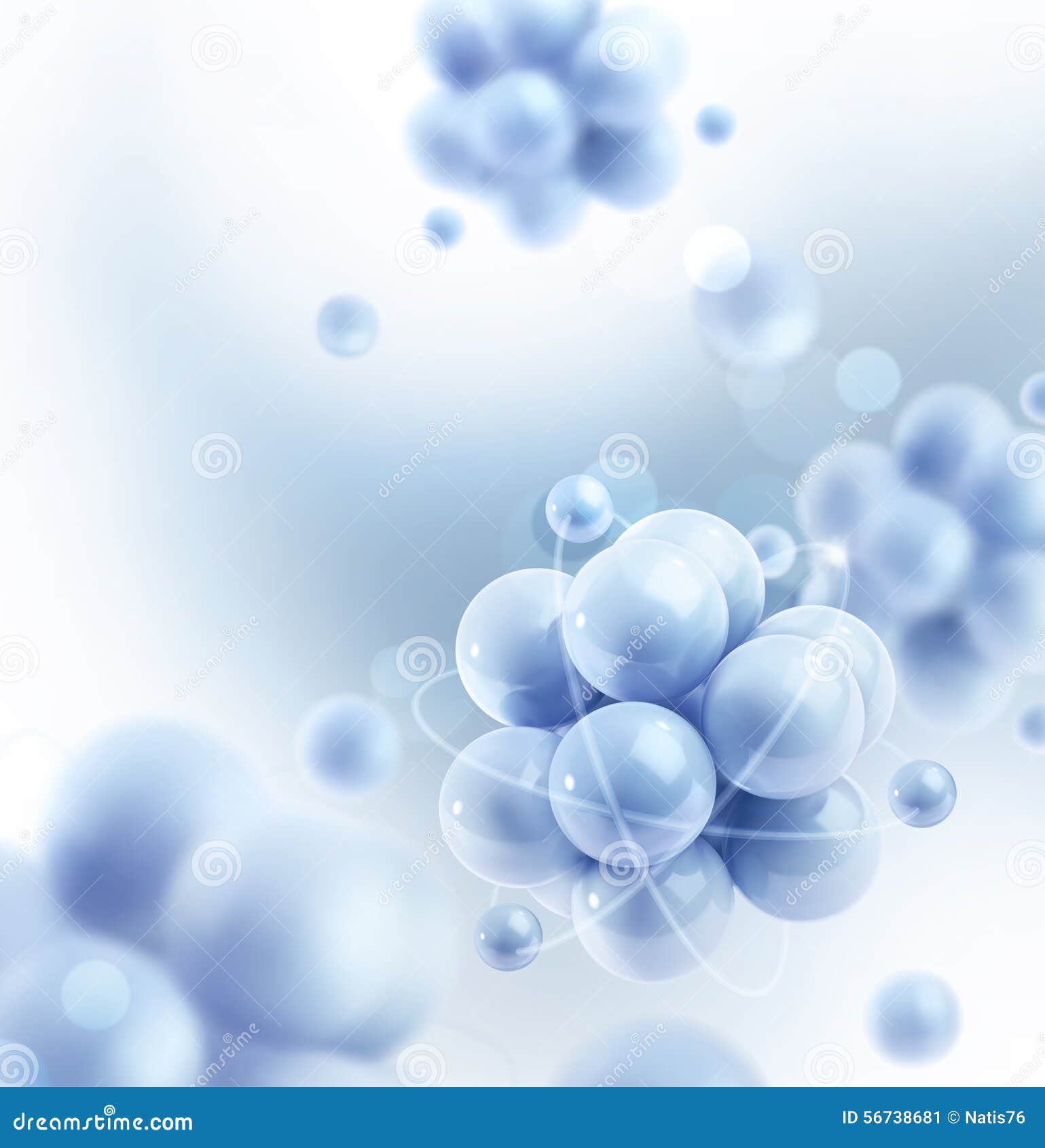 Blue molecules background stock vector. Illustration of atom - 56738681