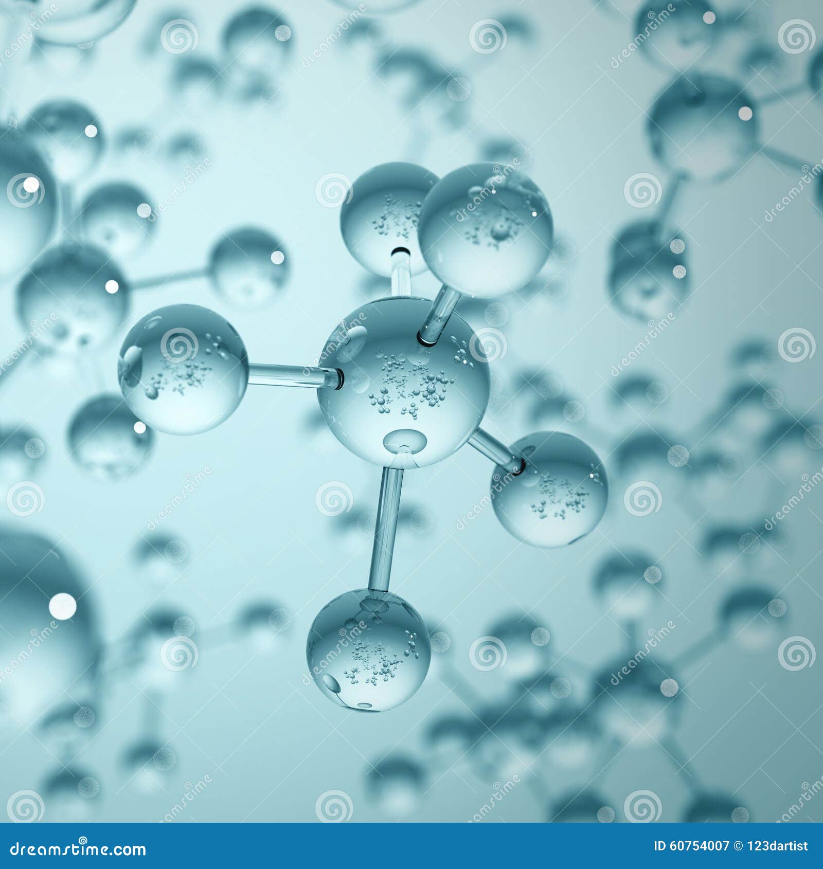 Blue molecules stock illustration. Illustration of abstract - 60754007