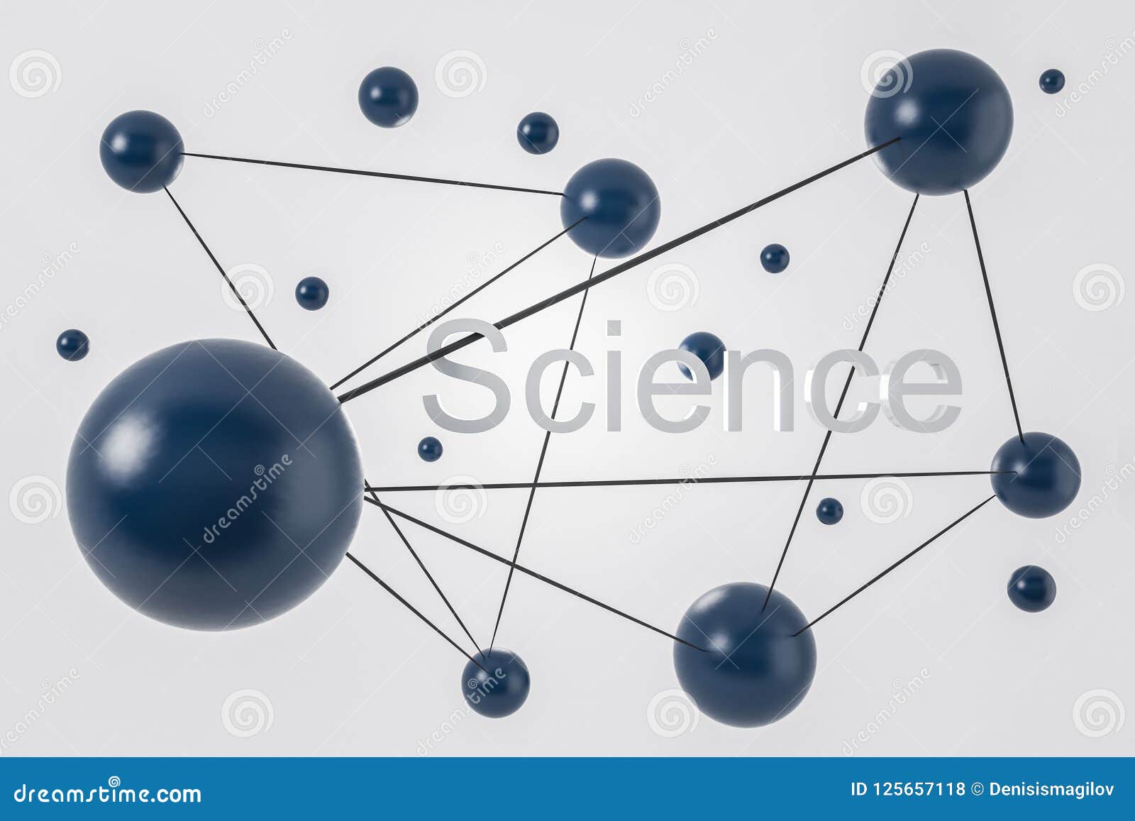 Blue Molecules Over White Background, Science Stock Illustration ...
