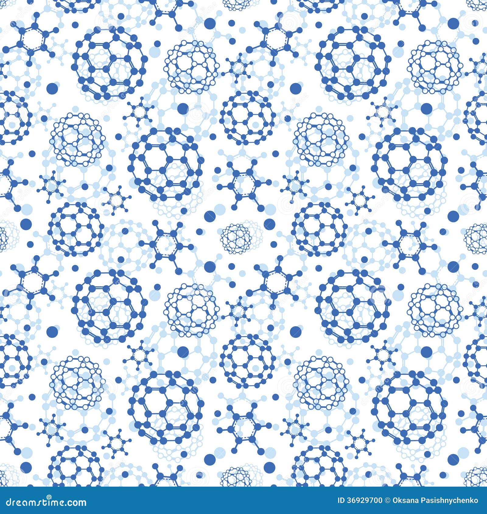 Blue Molecules Texture Seamless Pattern Background Stock Vector ...