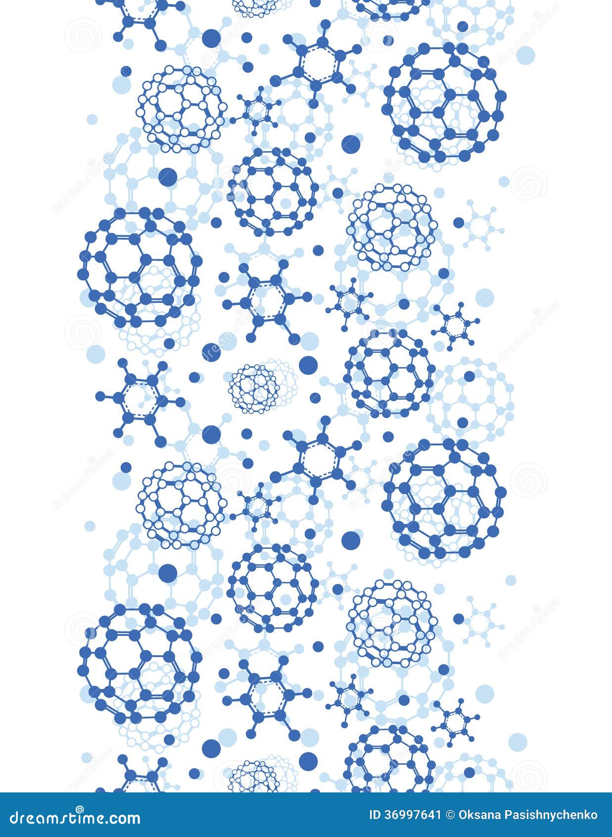 Blue Molecules Texture Vertical Seamless Pattern Stock Vector ...
