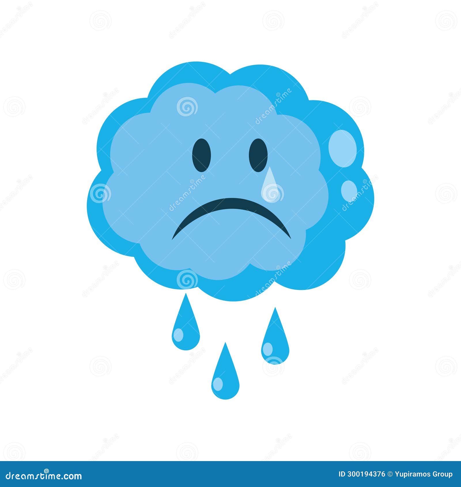 Blue Monday Cloud with Rain Stock Illustration - Illustration of ...
