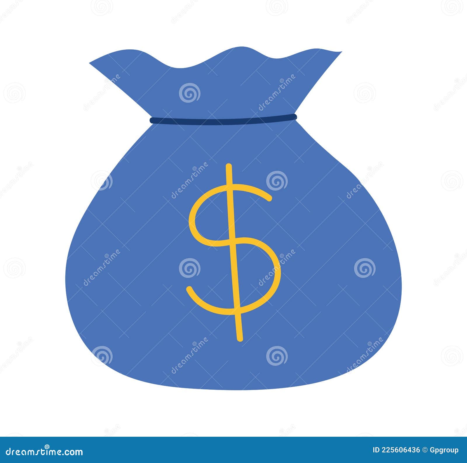 Blue money bag stock vector. Illustration of savings - 225606436