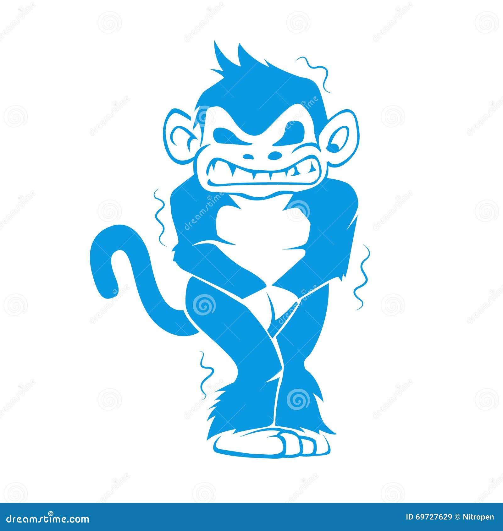 Red Blue Monkey Seamless Pattern. Wild Tropical Mammal Animal Ape Icon ...