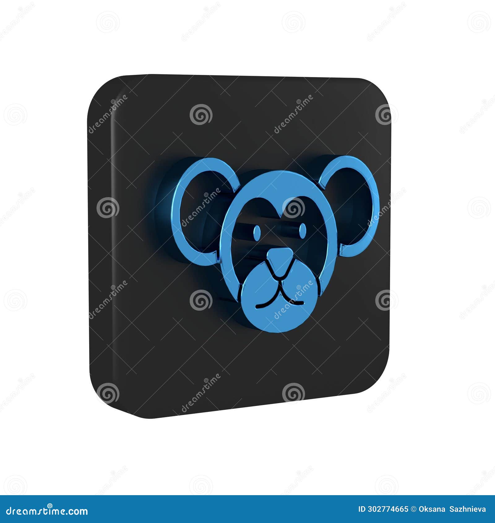 Blue Monkey Icon Isolated on Transparent Background. Animal Symbol ...