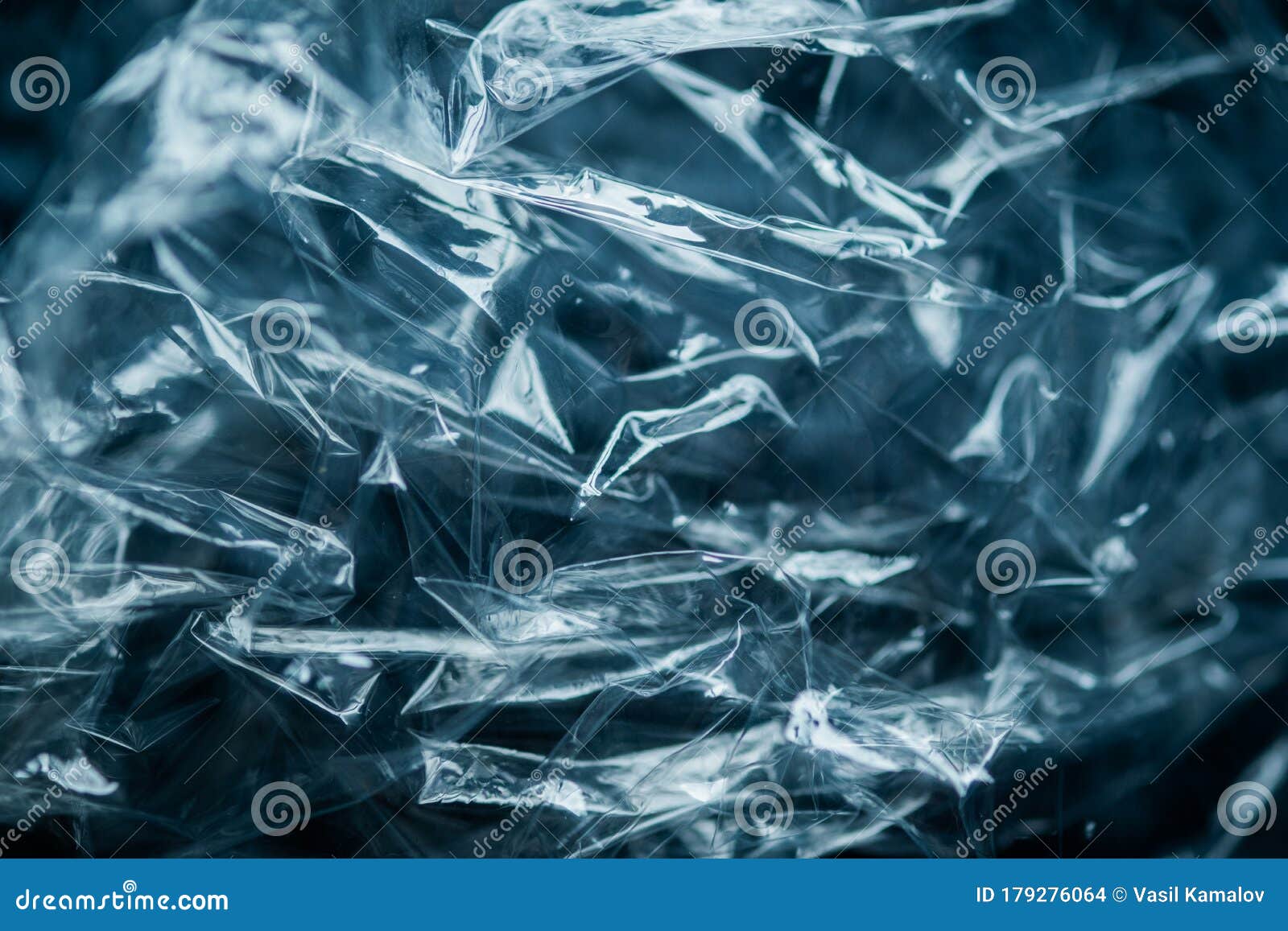 Blue Monochrome Abstract Polythene Wrap Package Stock Photo - Image of ...
