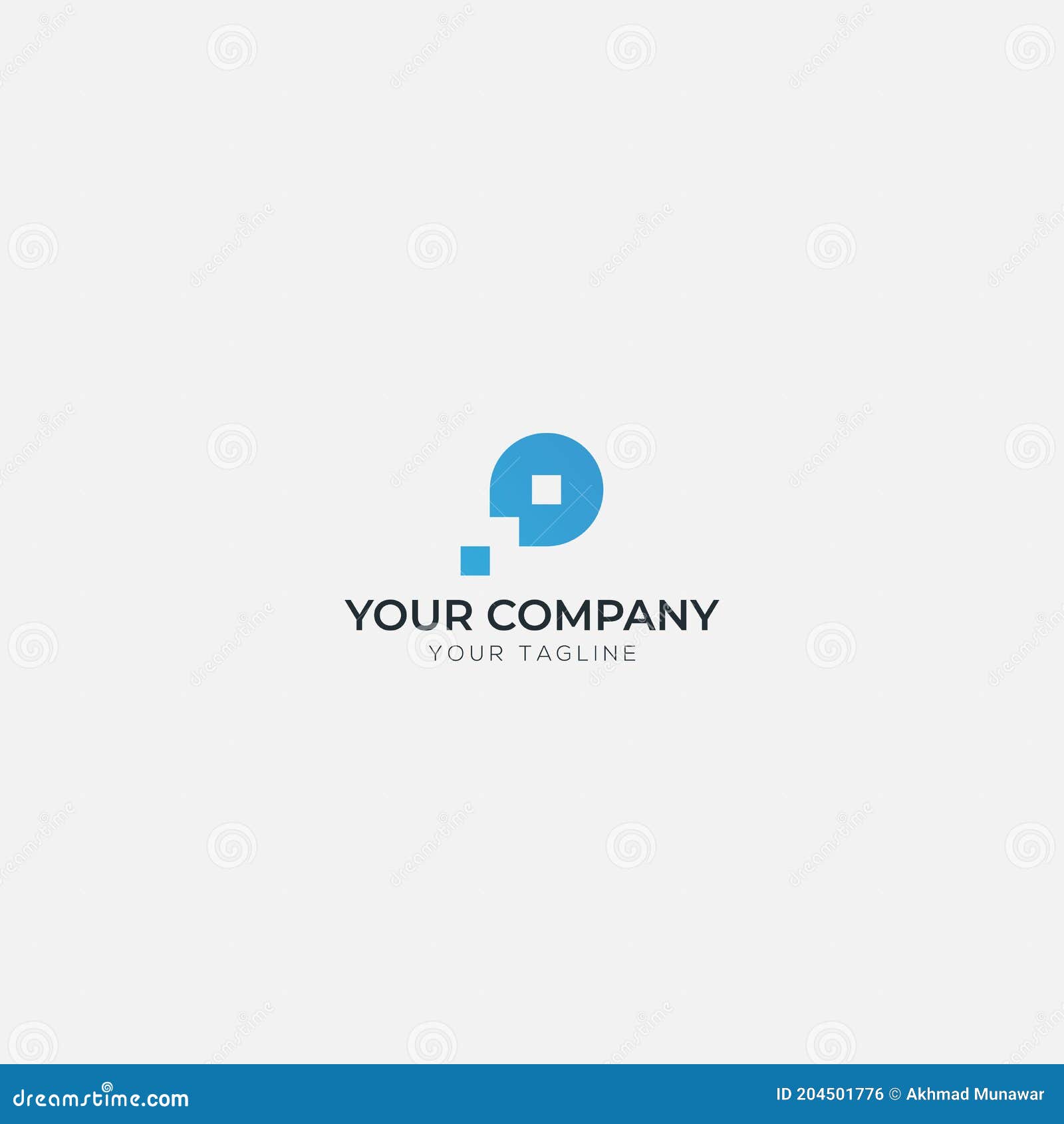 Blue Monogram P Logo Letter P Simple Stock Vector - Illustration of ...